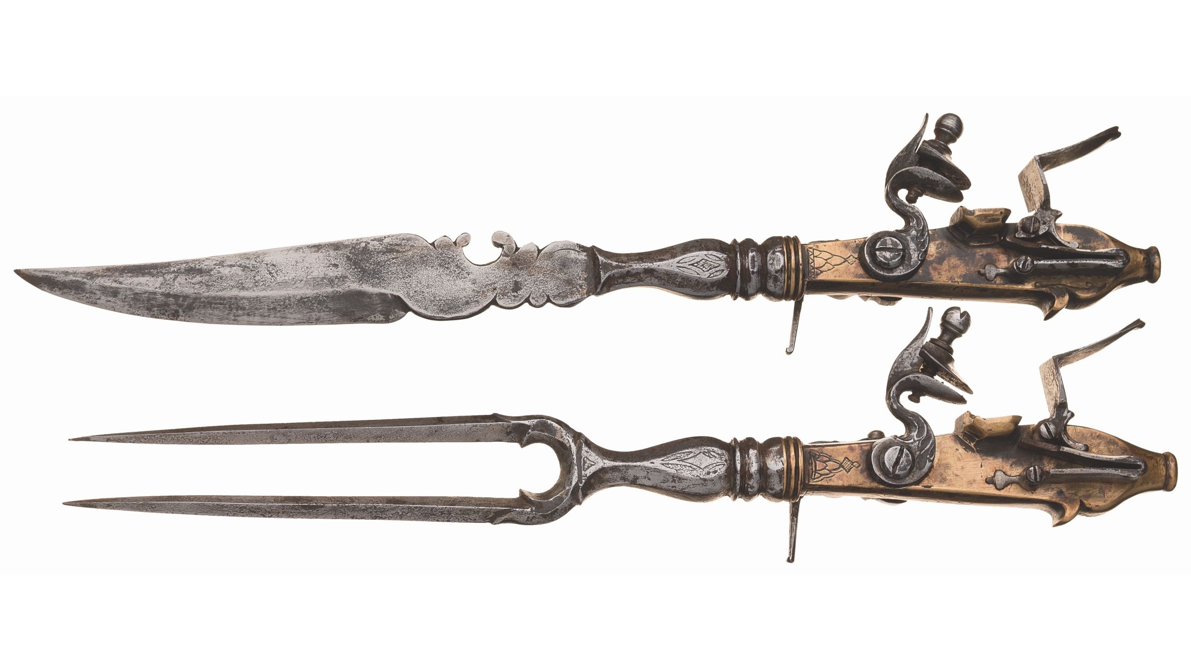 Unidentified Flintlock Fork and Knife Set | Rock Island Auction