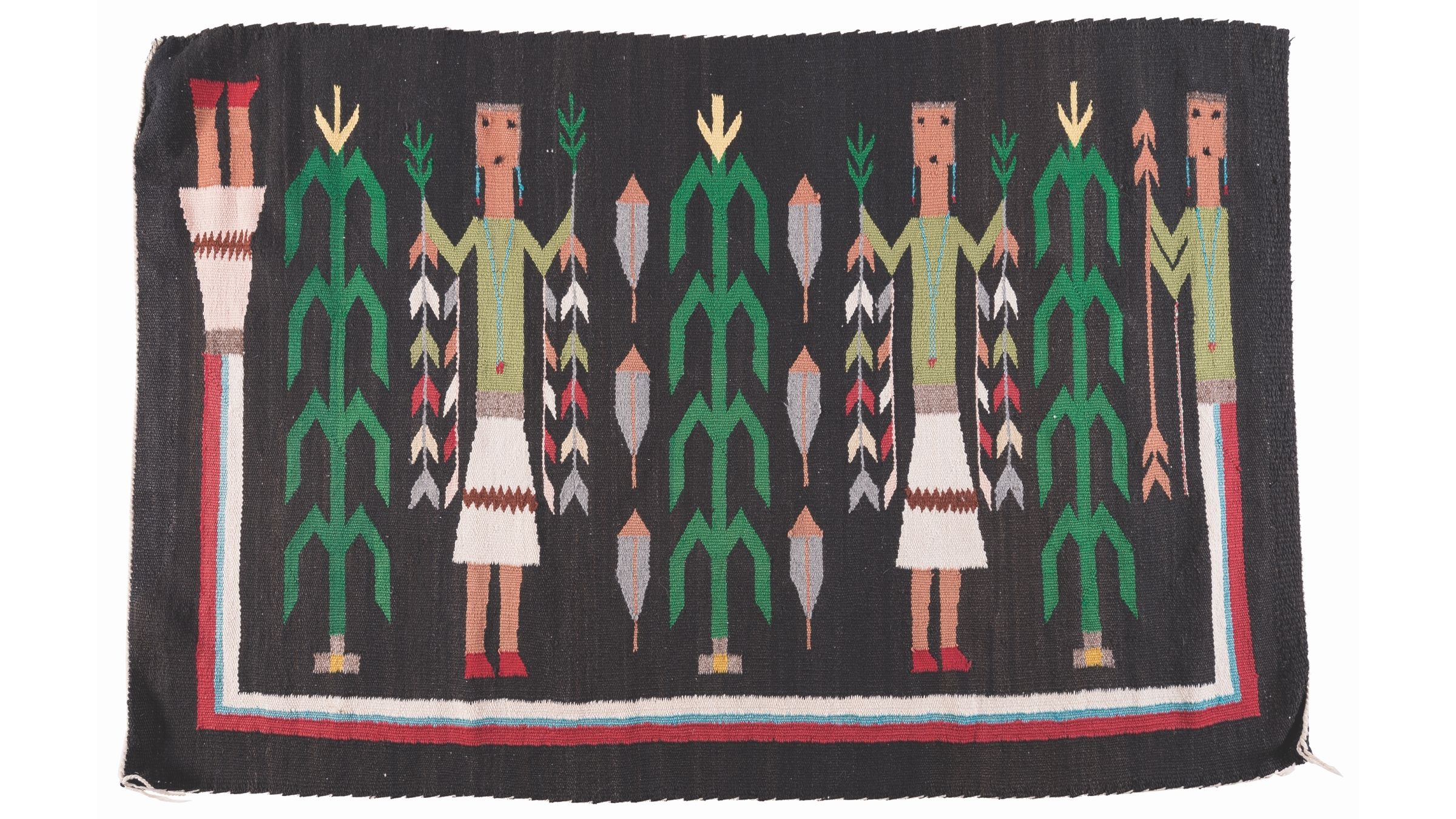 Navajo Style Female Yei Pattern Woven Rug | Rock Island Auction