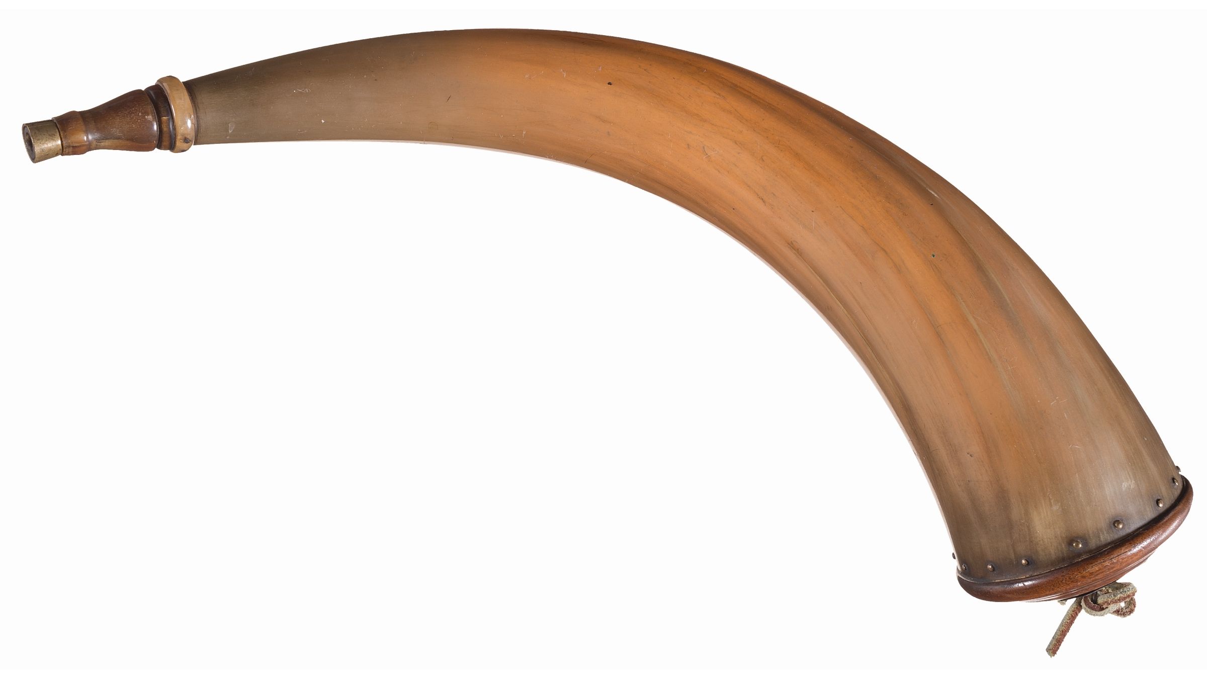 Mormon Large Powder Horn with Silver Plaque | Rock Island Auction
