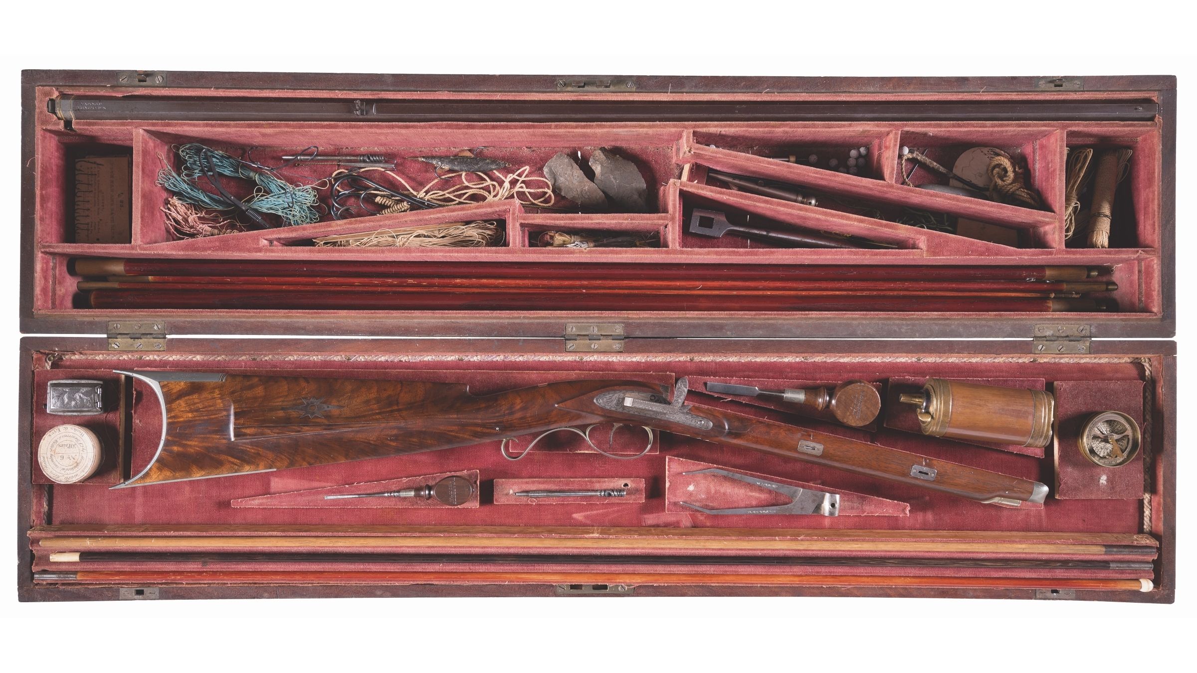 Cased Sportsman Set with Mule Ear Pill Lock Rifle | Rock Island Auction