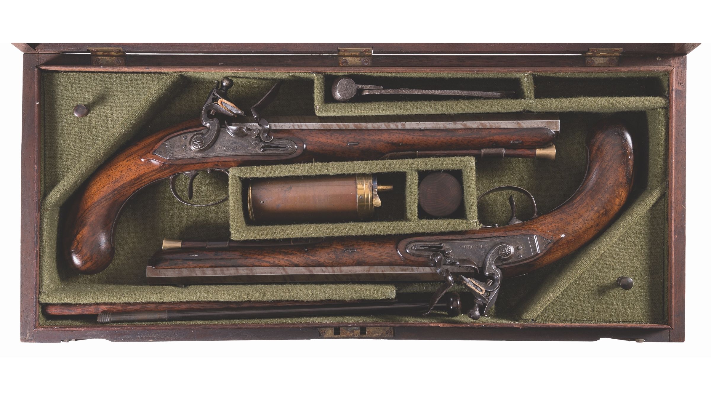 Cased Pair of English Flintlock Duelling Pistols | Rock Island Auction