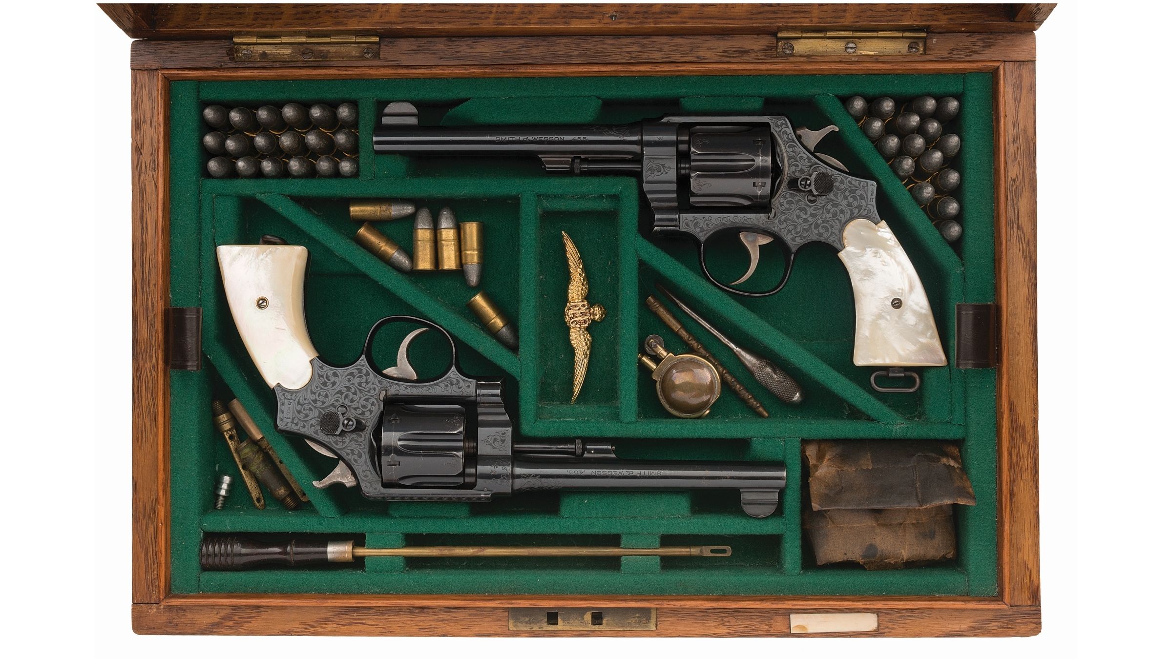 Pair of Engraved British Military S&W 455 Mark II Revolvers | Rock ...