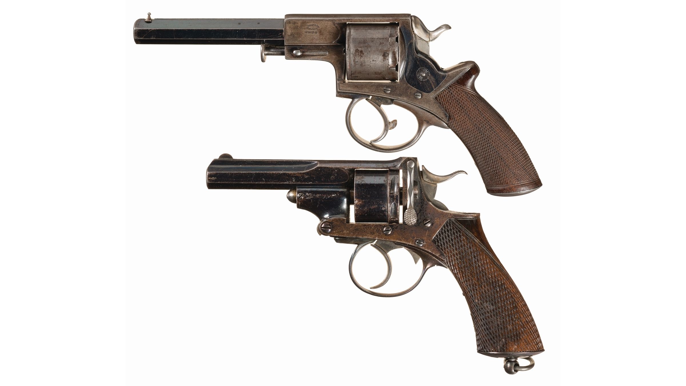 Two Antique English Double Action Revolvers | Rock Island Auction