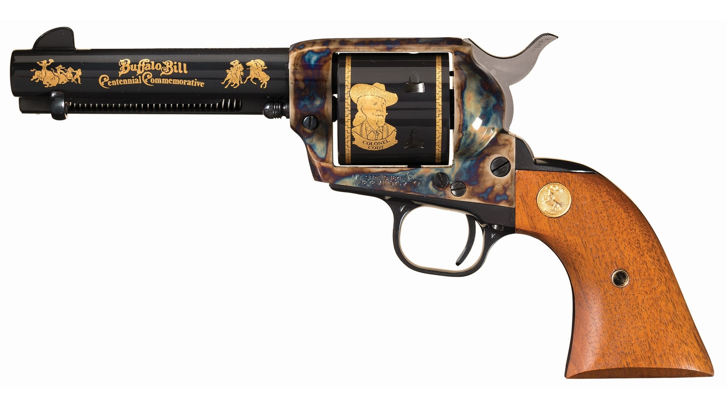 Cased Gold Etched Colt Buffalo Bill Centennial Commemorative | Rock ...