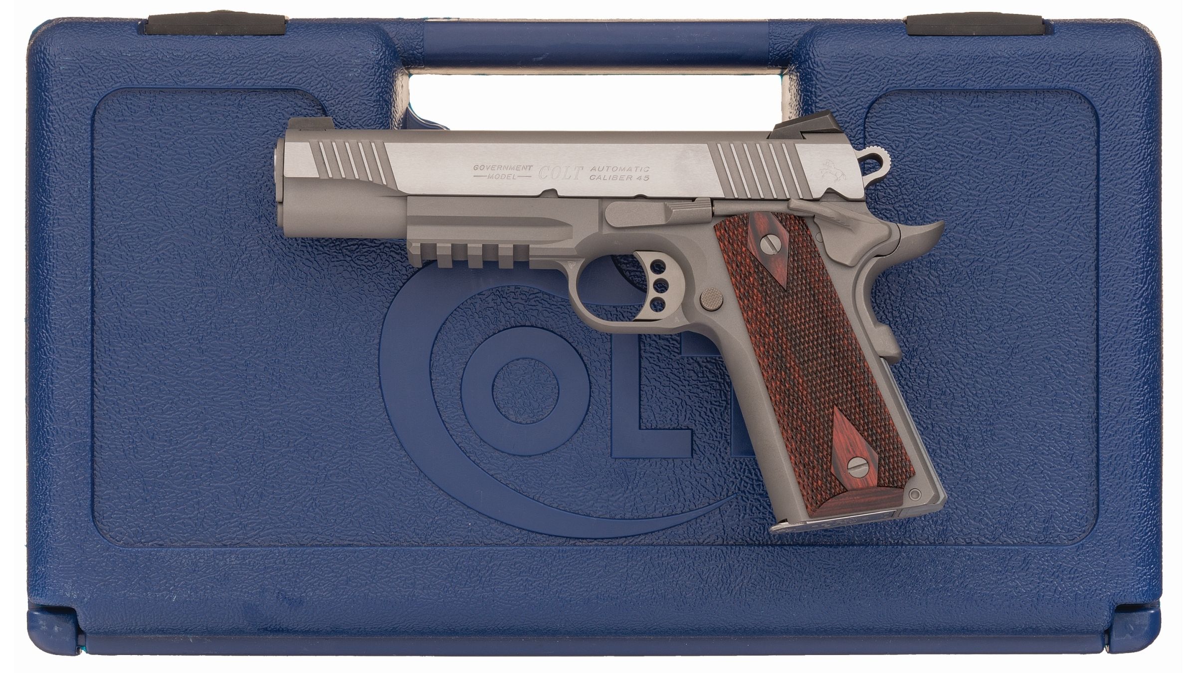 Colt Government Model Rail Gun Semi-Automatic Pistol with Case | Rock ...