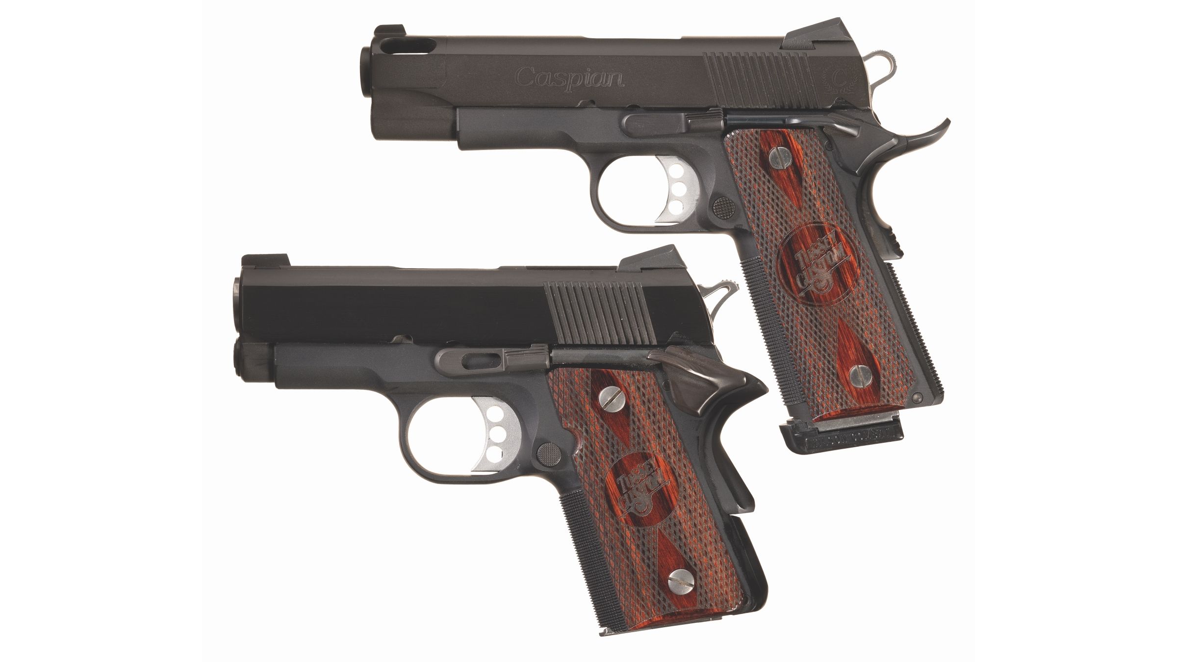 Two Caspian Arms-Tussey Custom Semi-Automatic Pistols | Rock Island Auction