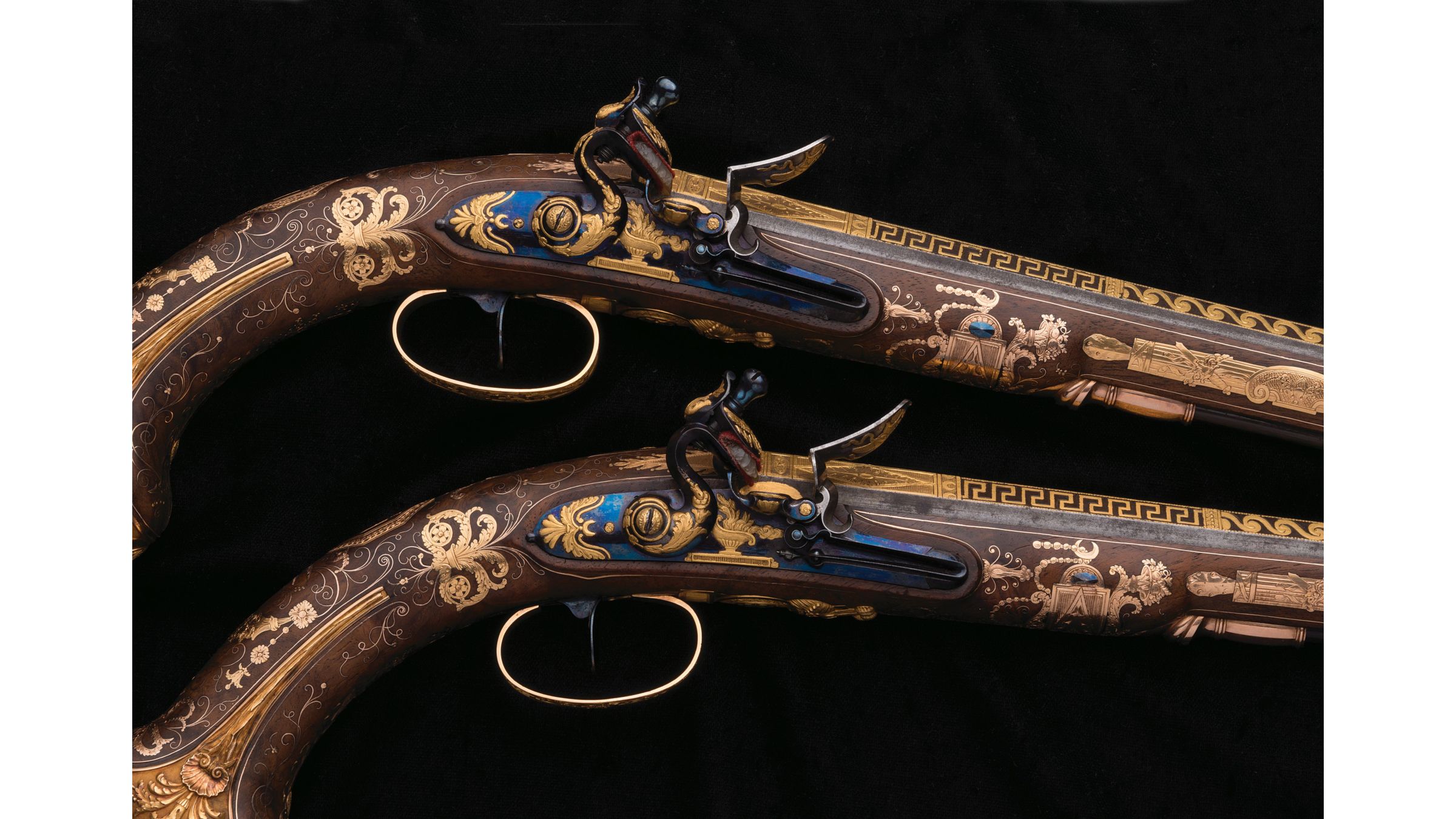 Pair of Gold Mounted Boutet Officer's Flintlock Pistols | Rock Island ...