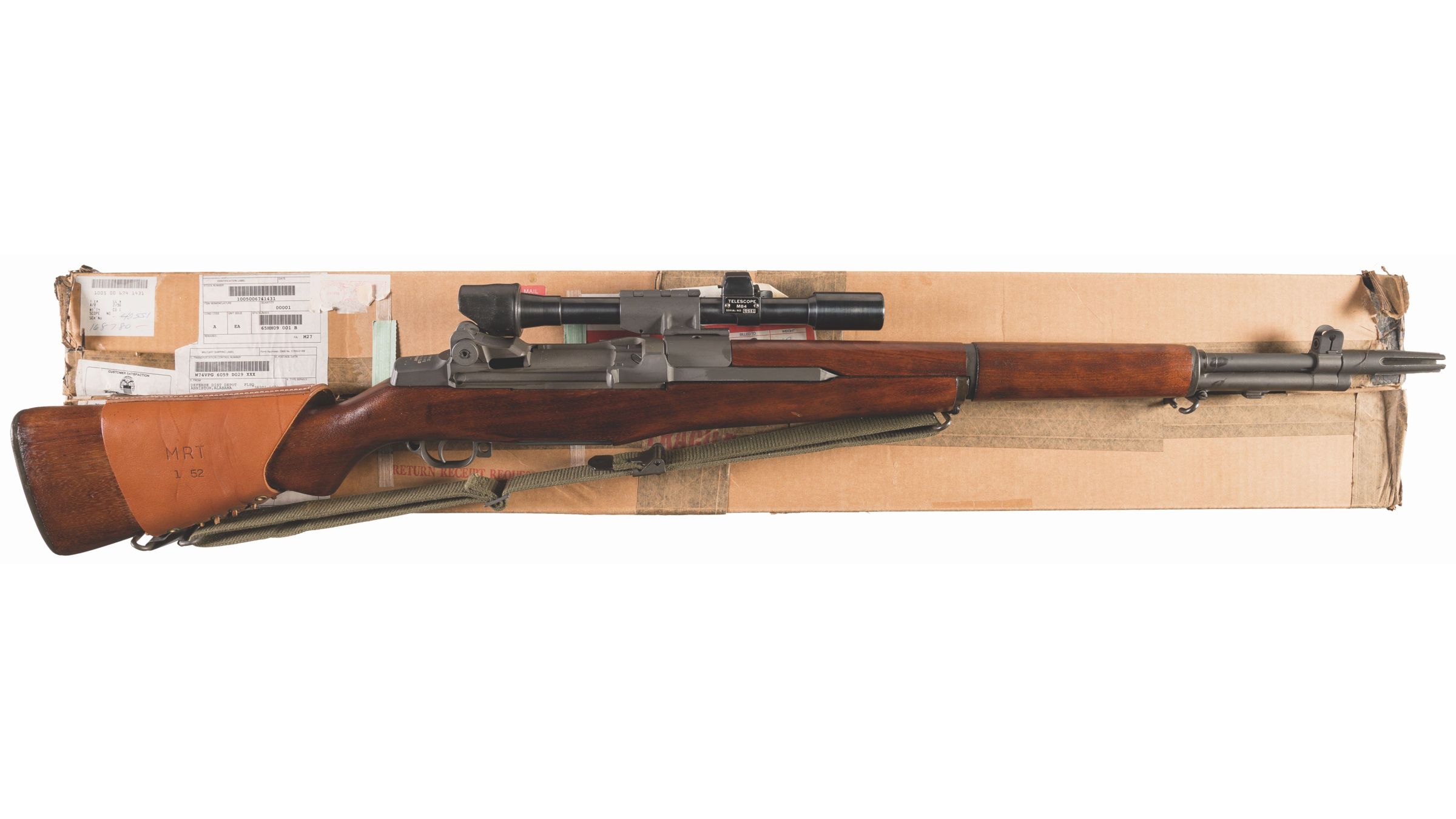 U.S. Springfield Arsenal M1D Sniper Rifle with Scope and Box | Rock ...