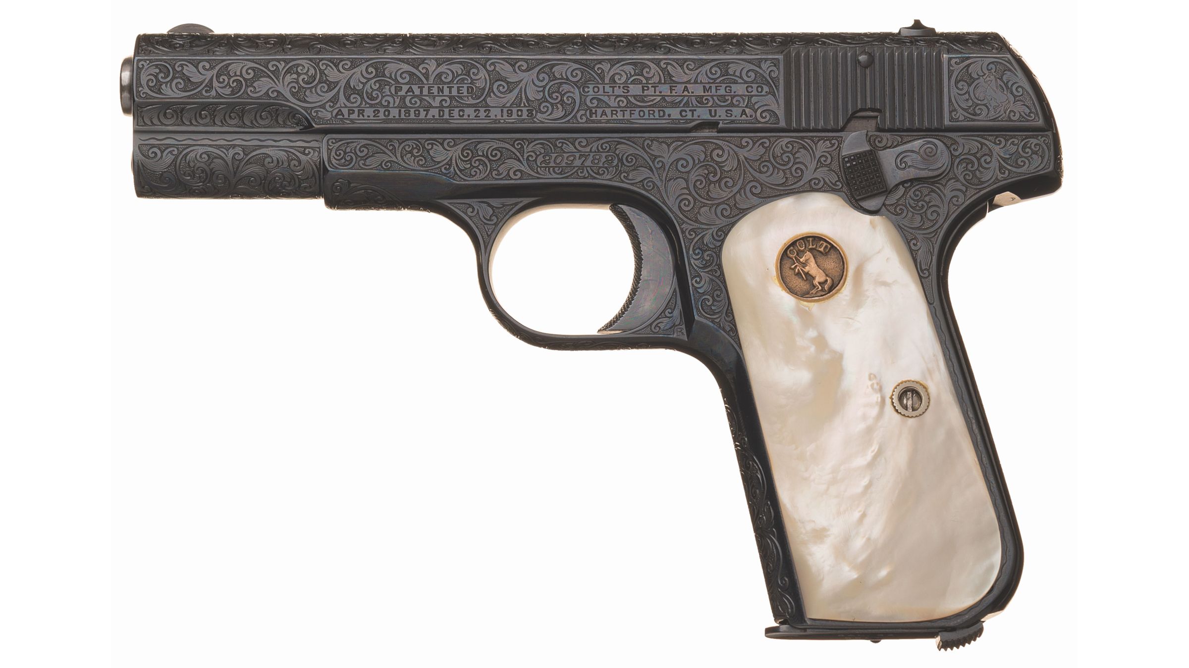Engraved Colt Model 1903 Pocket Hammerless Pistol | Rock Island Auction