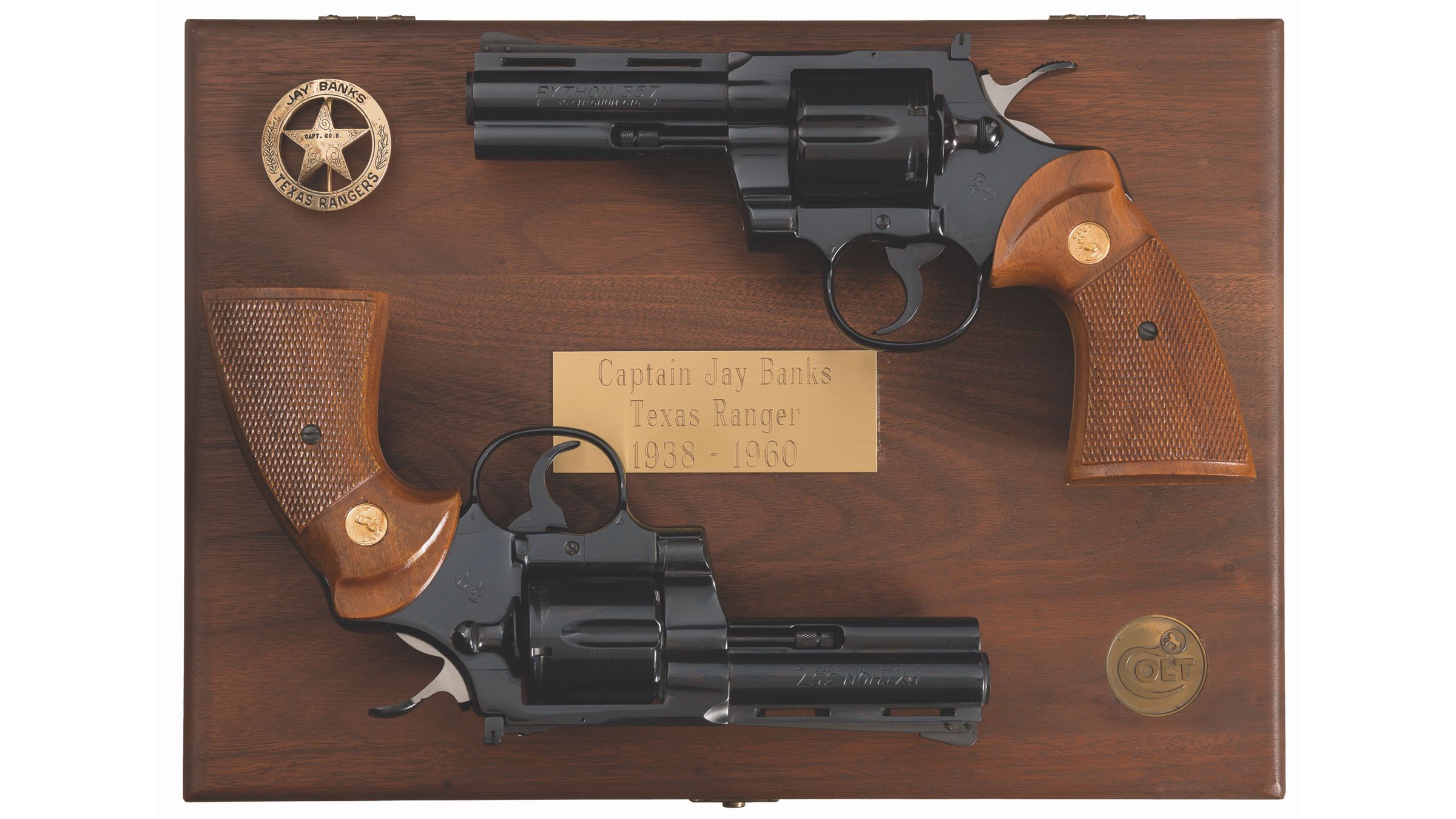 Pair of Colt Python Revolvers Attributed to a Texas Ranger | Rock ...