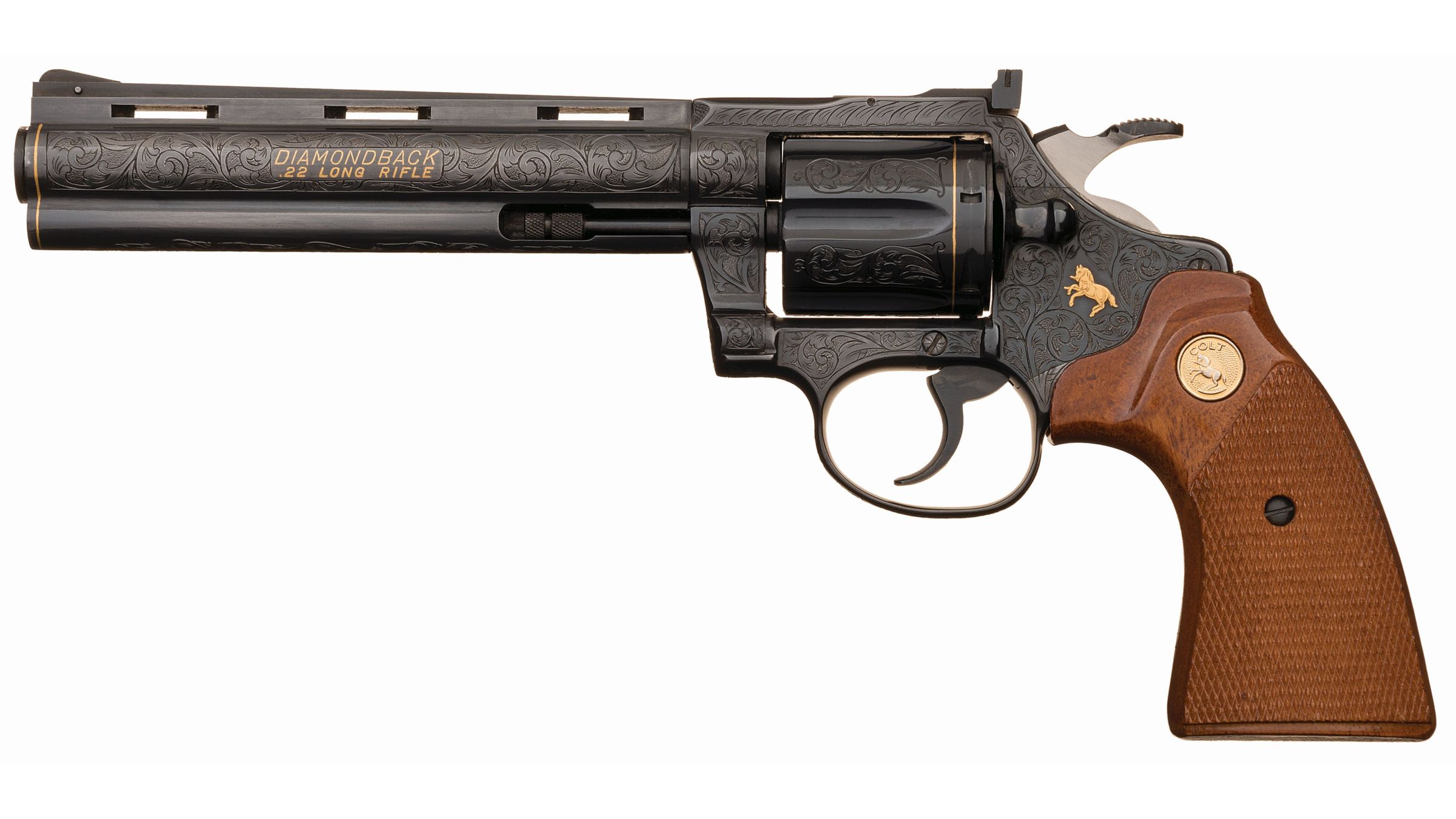Elaborately Engraved and Gold Inlaid Colt Diamondback Revolver | Rock ...