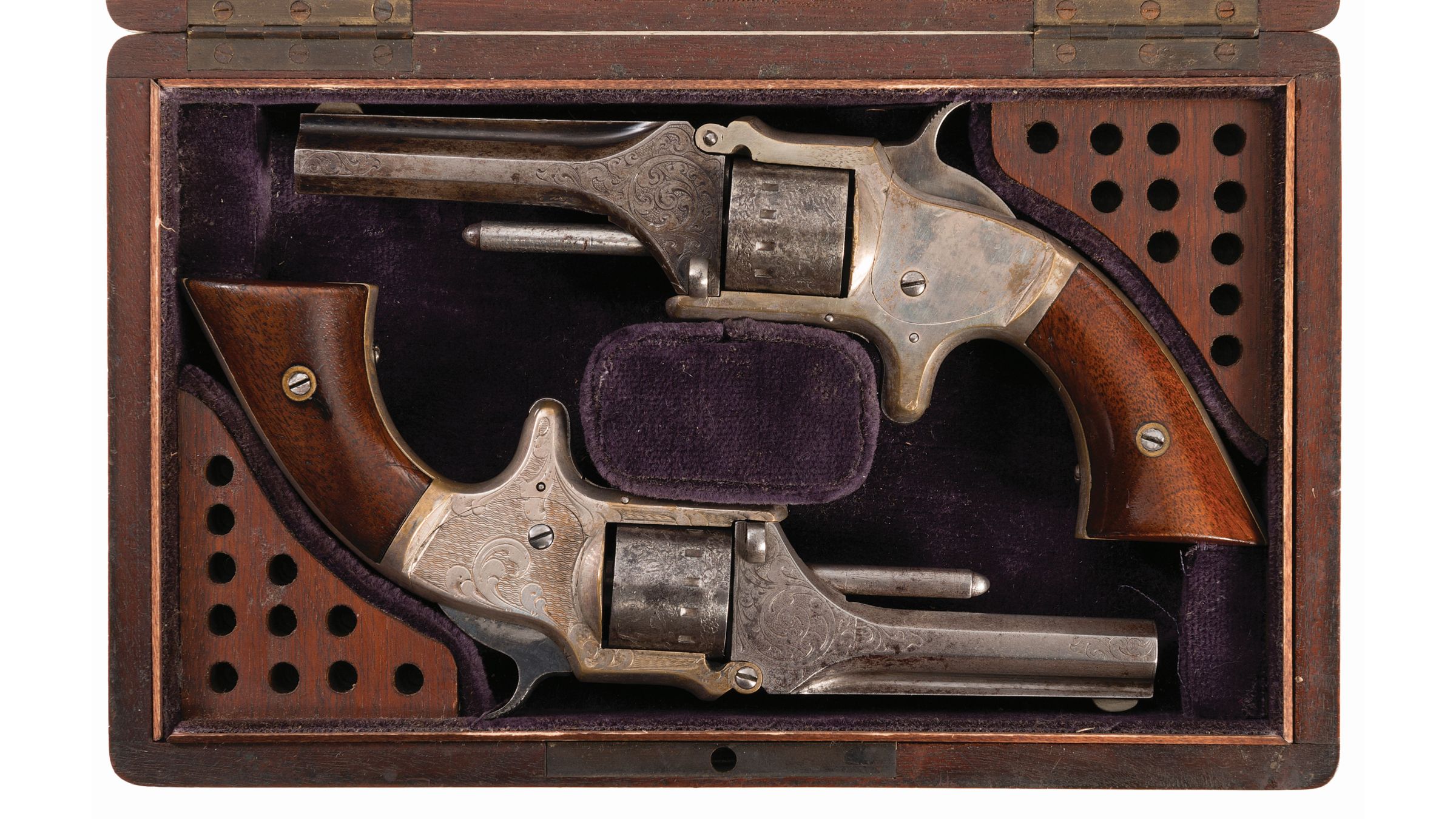 Cased Set of Engraved Manhattan Arms 22 Caliber Pocket Revolvers | Rock ...