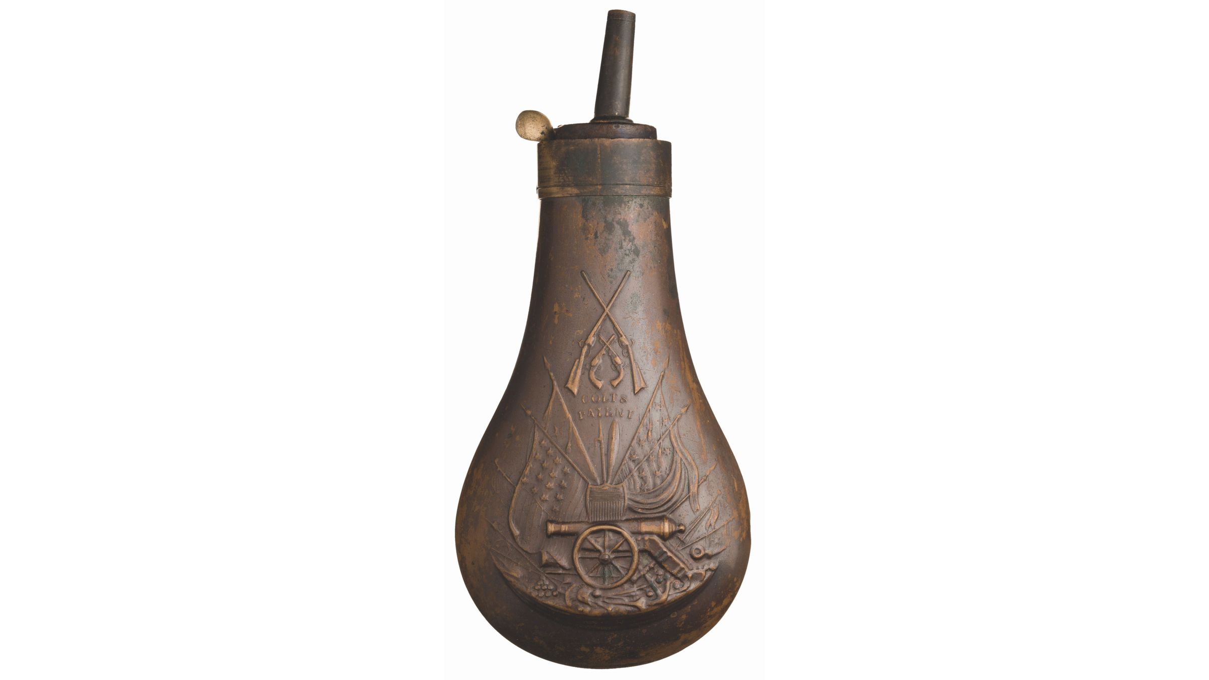 Colt's Patent 1851 Navy Style Angled Spout Powder Flask | Rock Island ...