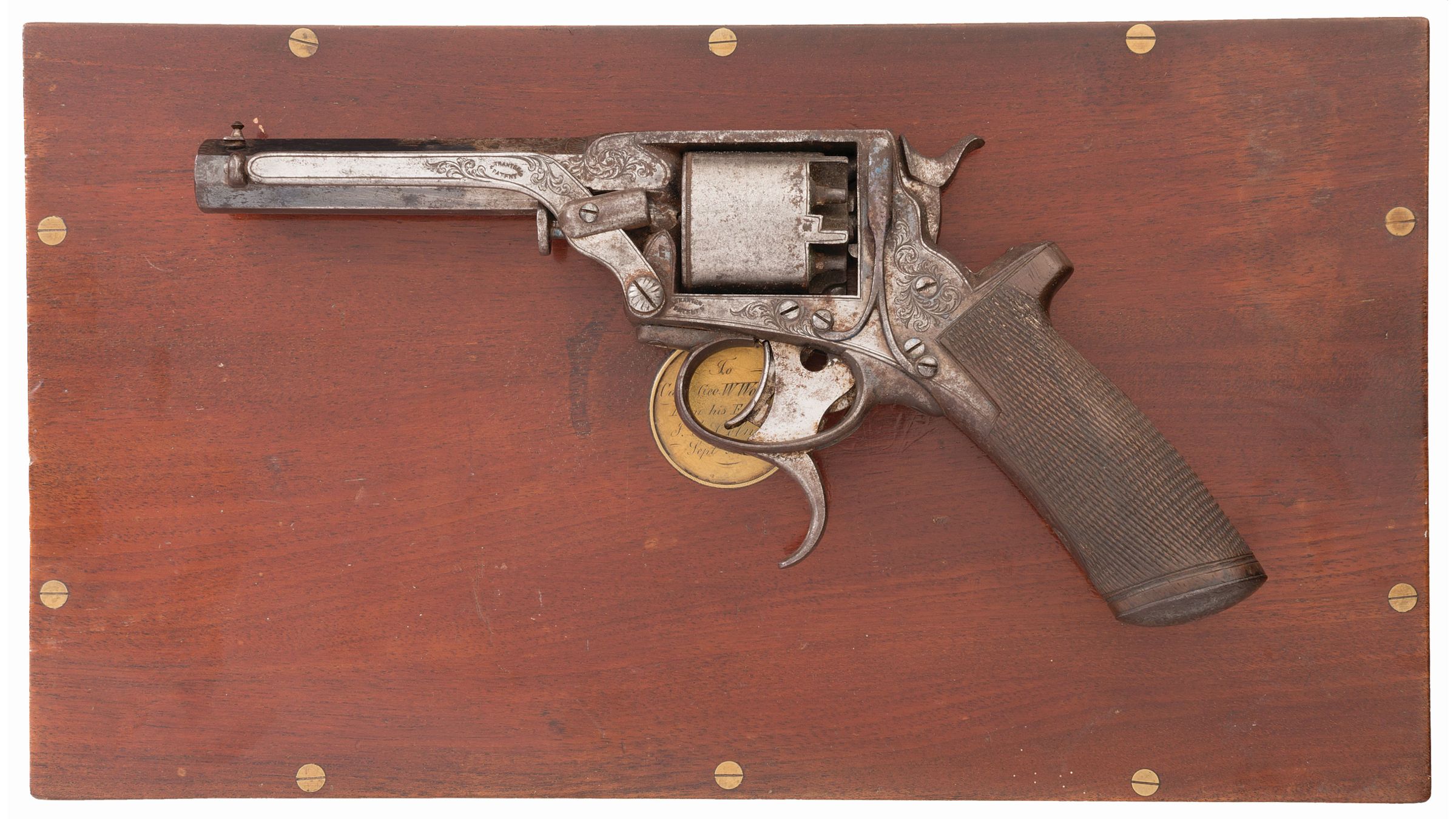 Presentation Cased Engraved Tranter Double Trigger Revolver | Rock ...