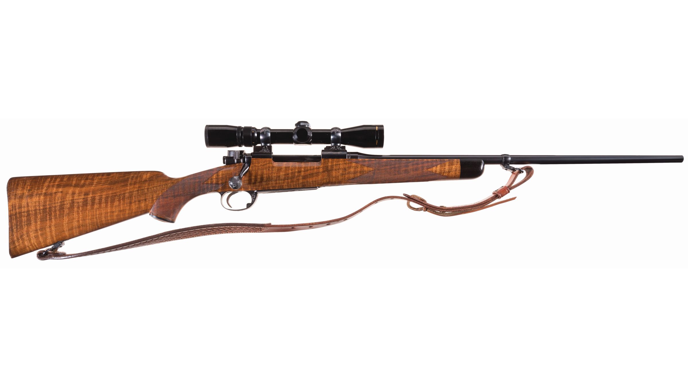 Engraved Custom Mauser Bolt Action Sporting Rifle With Scope Rock