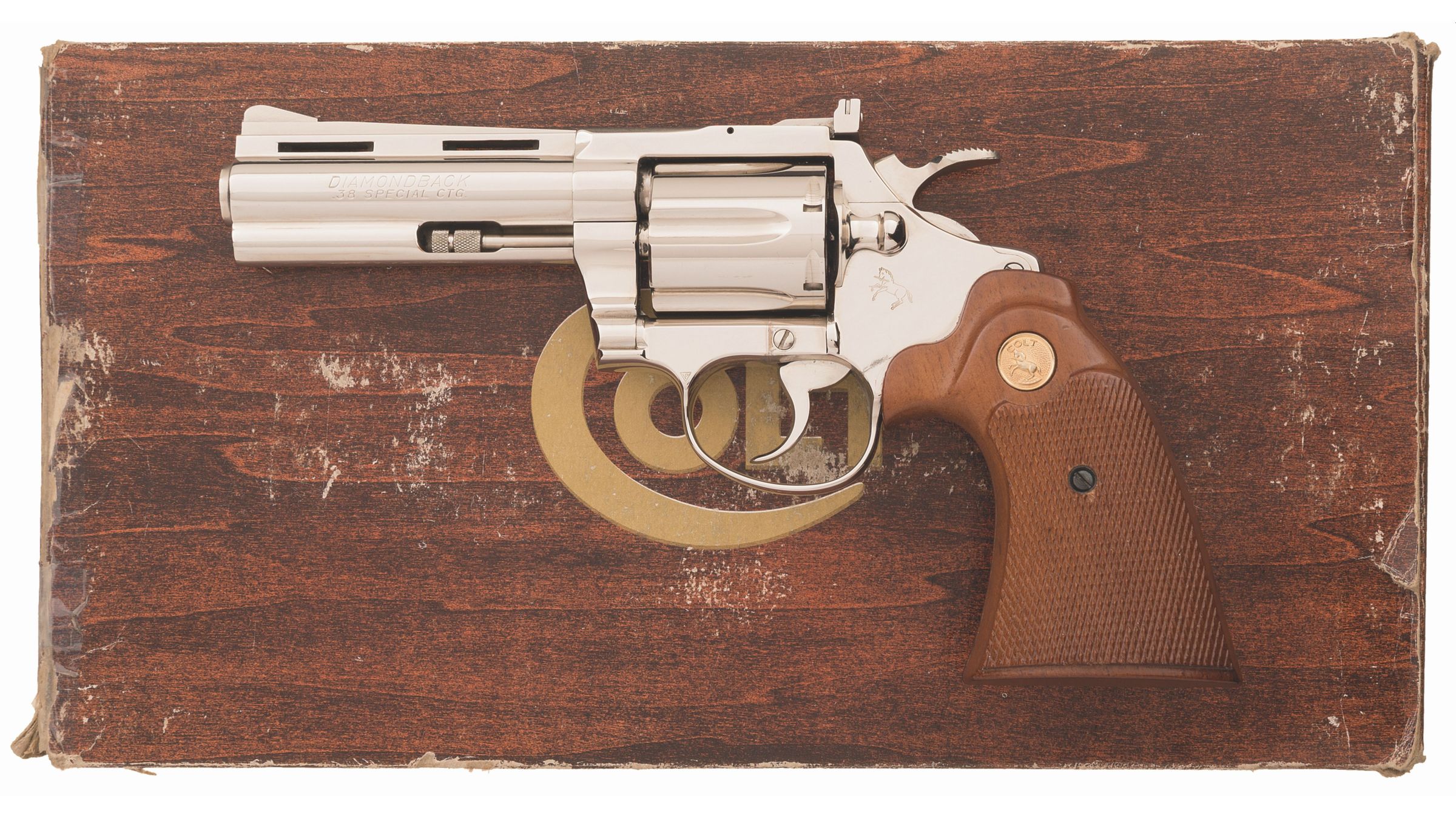 Nickel Colt Diamondback Double Action Revolver with Box | Rock Island ...