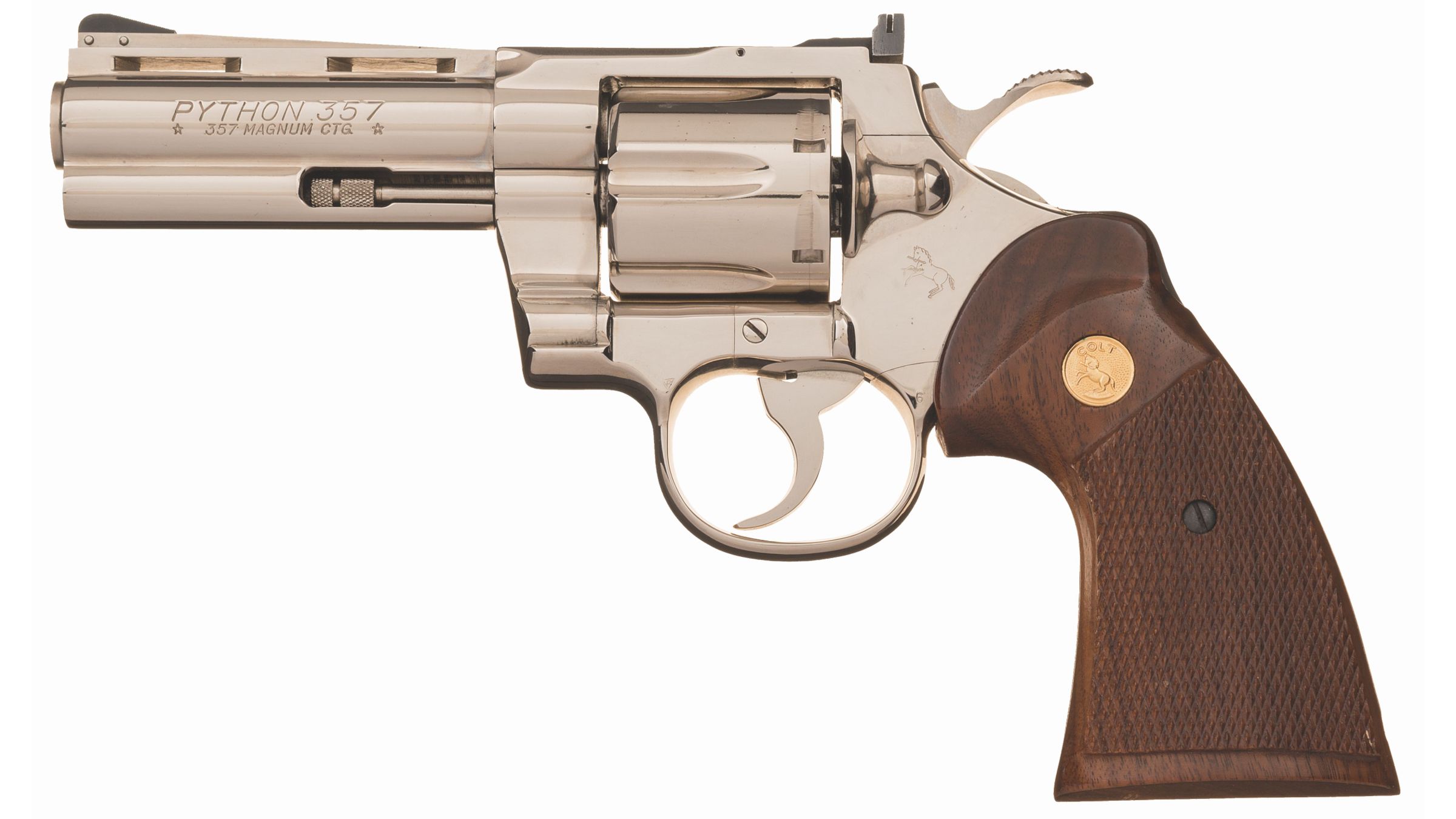 Desirable Nickel Colt Python Double Action Revolver with Box | Rock ...