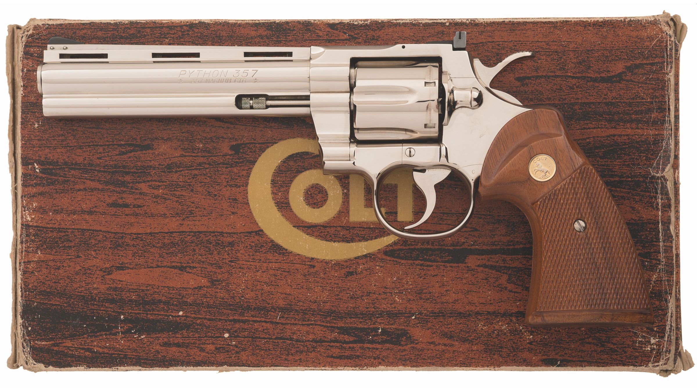 Nickel Colt Python Double Action Revolver with Box | Rock Island Auction