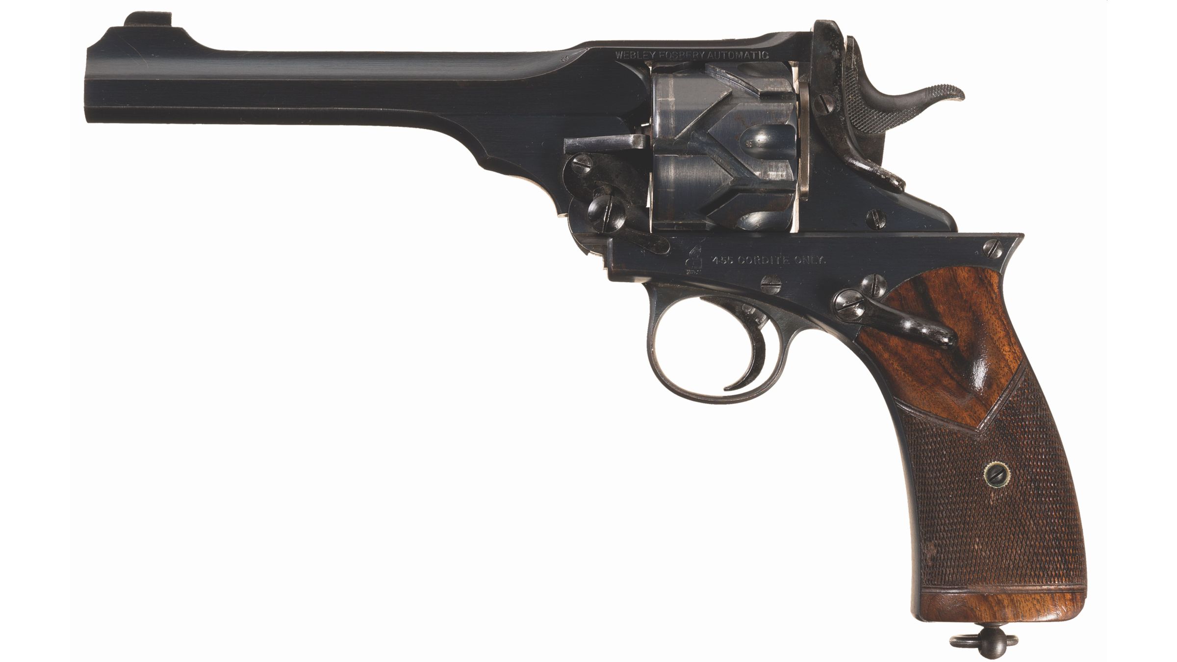 Webley-Fosbery Model 1902 Auto-Revolver with Ammo, S/N "228" | Rock ...