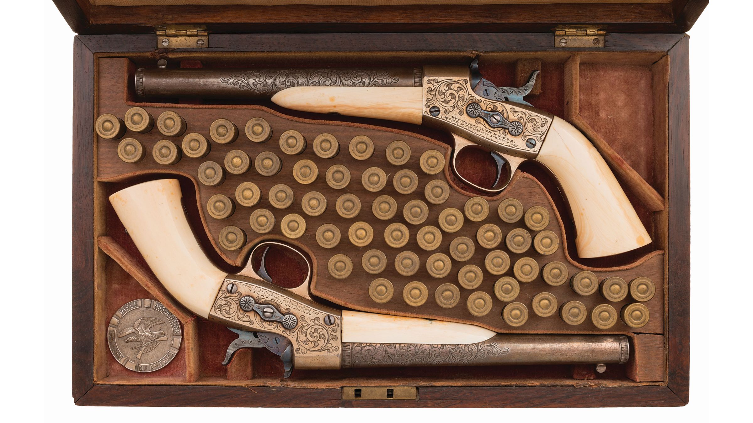 Pair of Gold Plated Remington Model 1867 Rolling Block Pistols | Rock ...