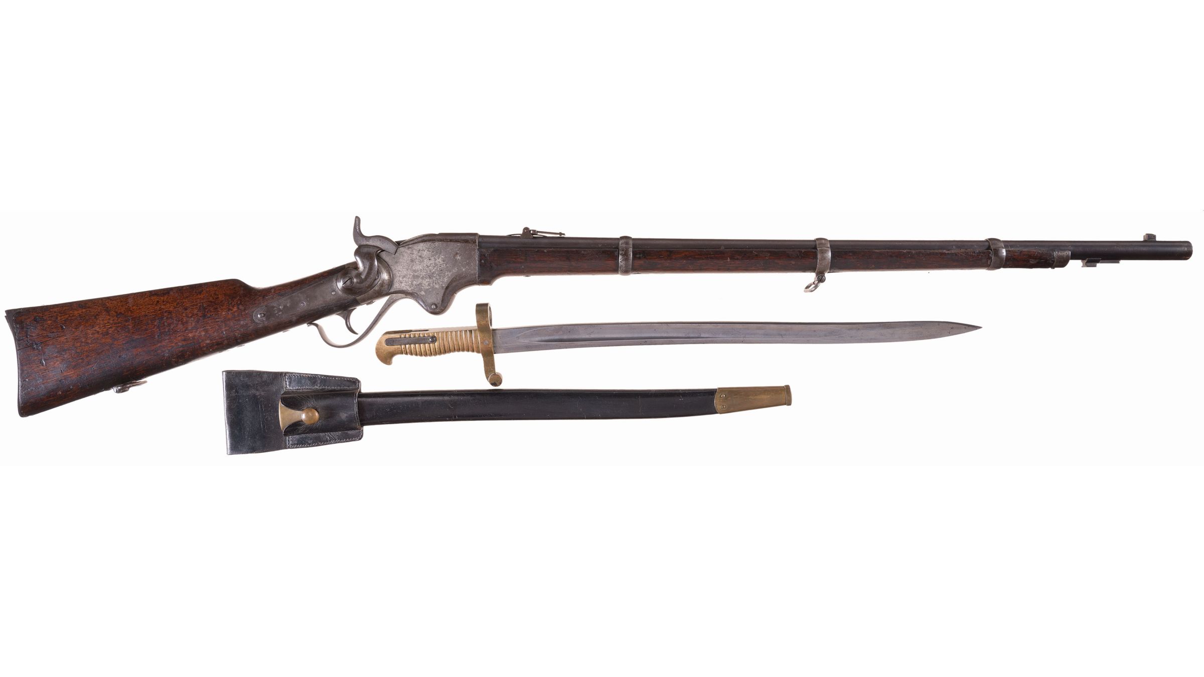 US Navy Civil War Contract Spencer Repeating Rifle with Bayonet | Rock ...
