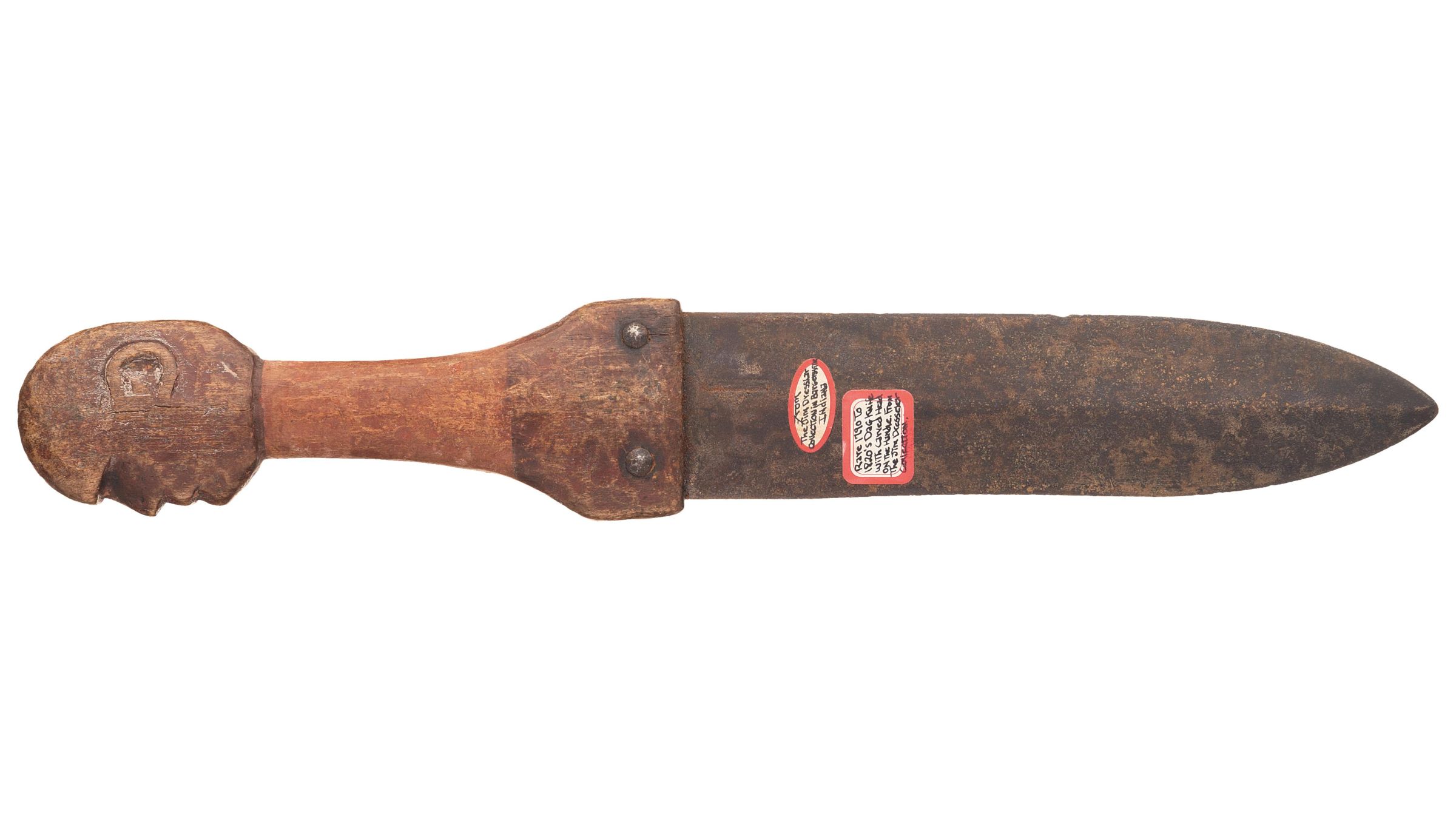 Carved Native American Style "Beavertail" Dag Trade Knife | Rock Island ...