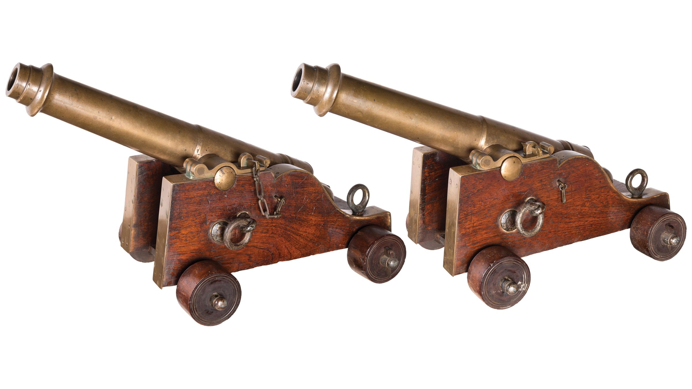 Pair of Small Brass Naval Style Cannons | Rock Island Auction