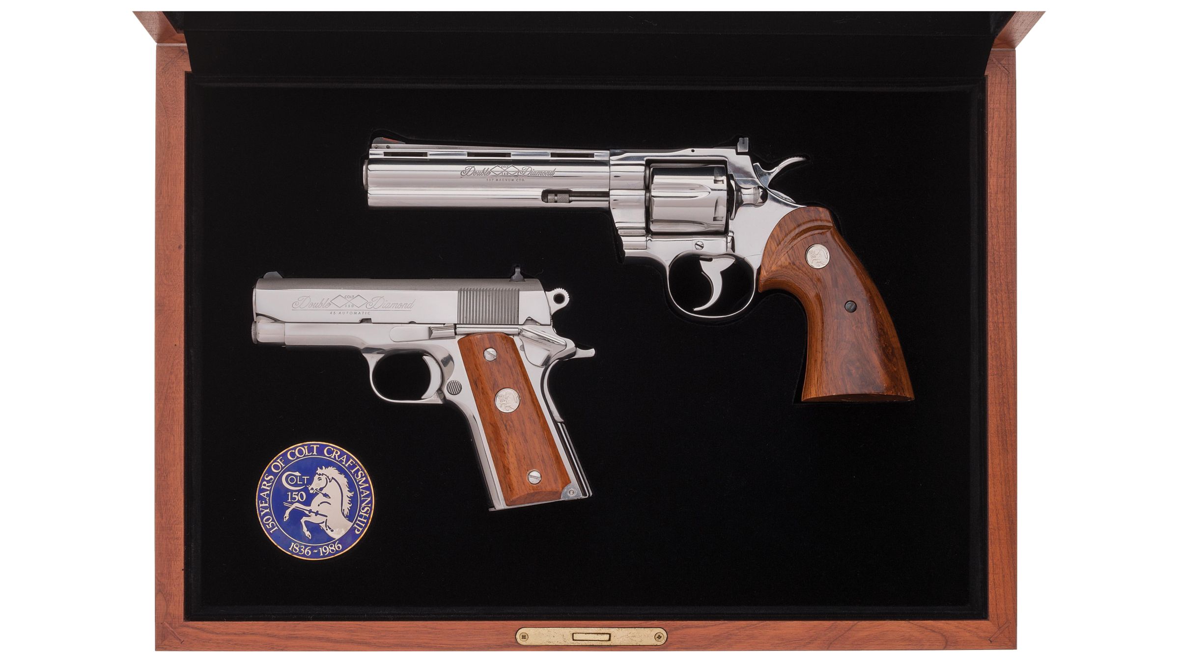 Cased Colt 150th Anniversary Double Diamond Matched Two Gun Set | Rock ...
