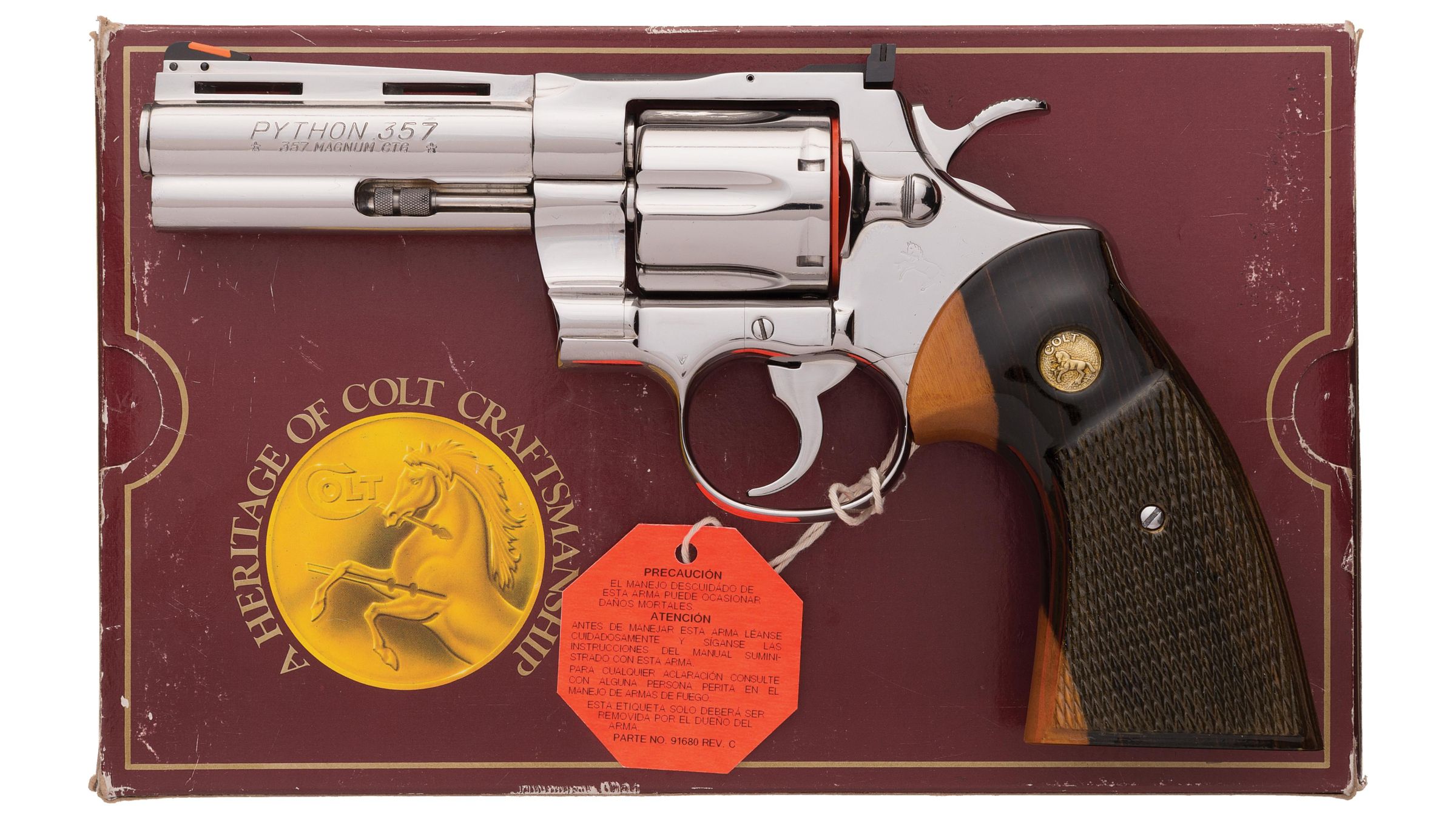 Bright Stainless Colt Python Double Action Revolver with Box | Rock ...