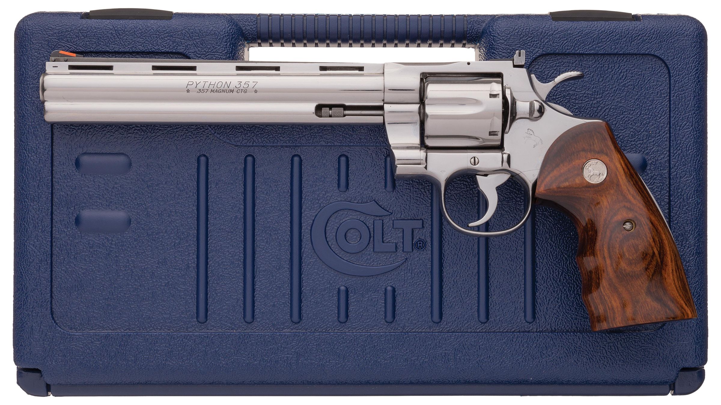 Bright Stainless Colt Python Double Action Revolver with Case | Rock ...
