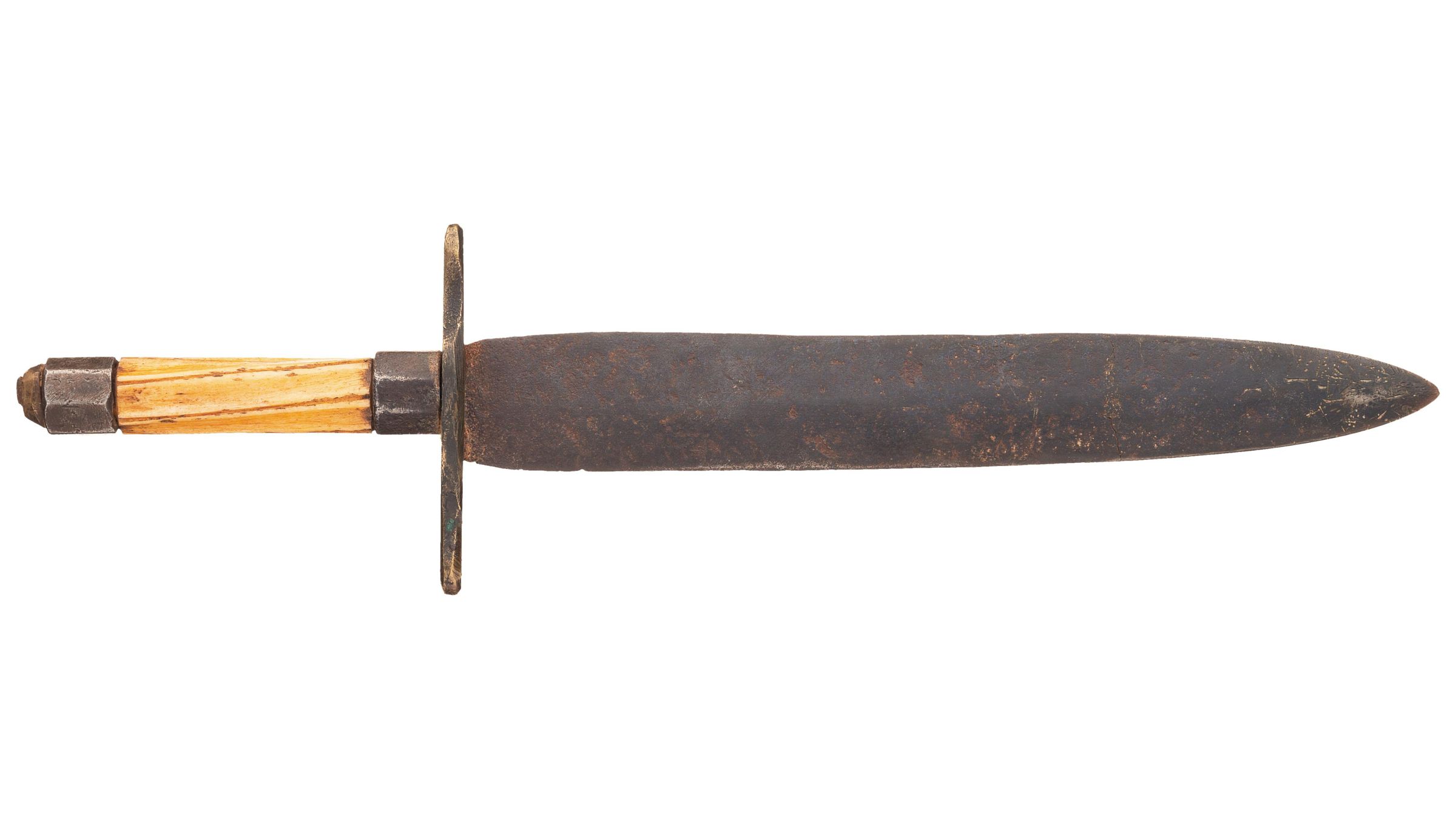 Large Unmarked Spear Point Dagger with Carved Bone Handle | Rock Island ...