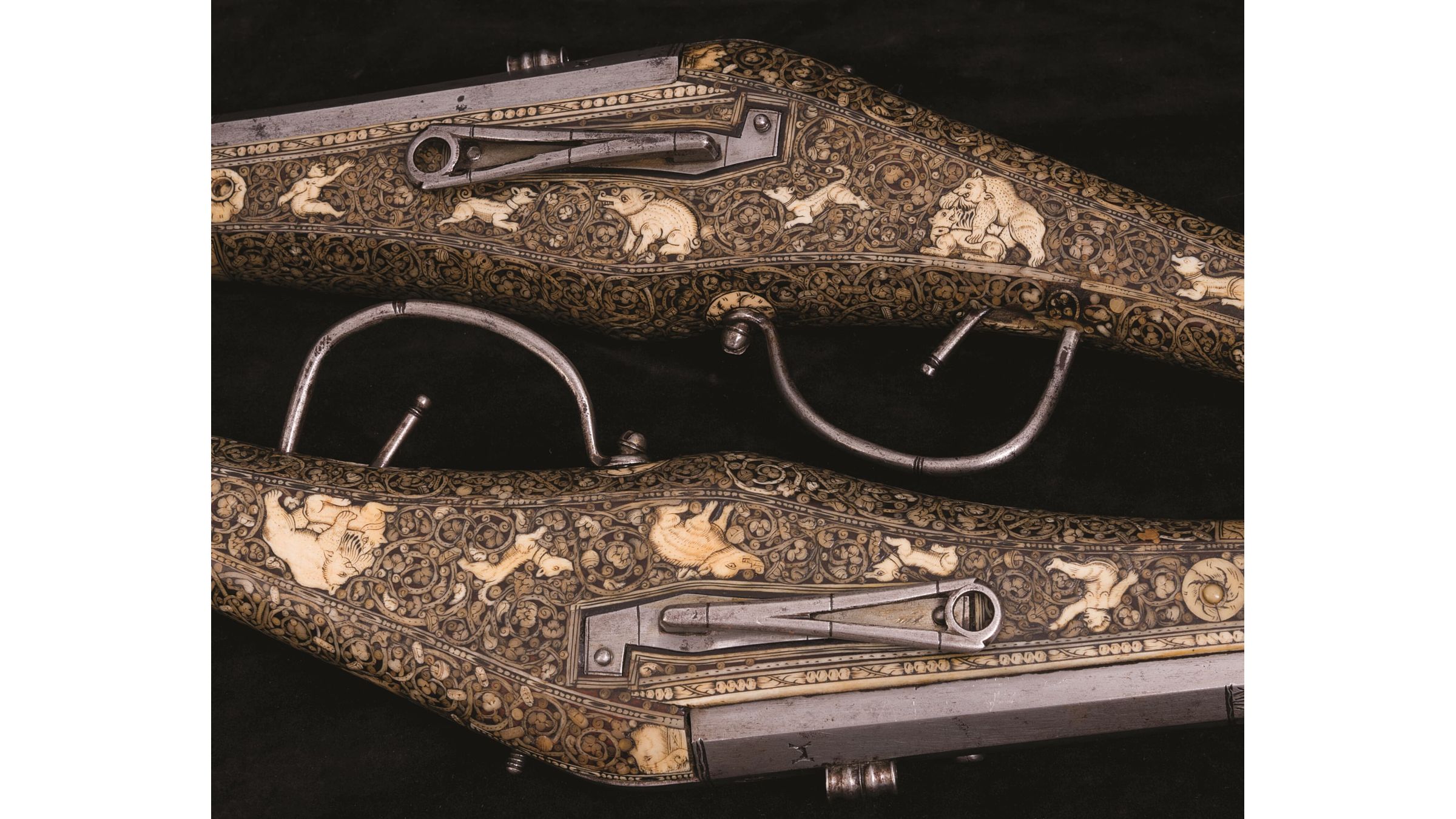 Ornate 16th Century Saxon Ball Pommel Wheellock Pistols | Rock Island ...