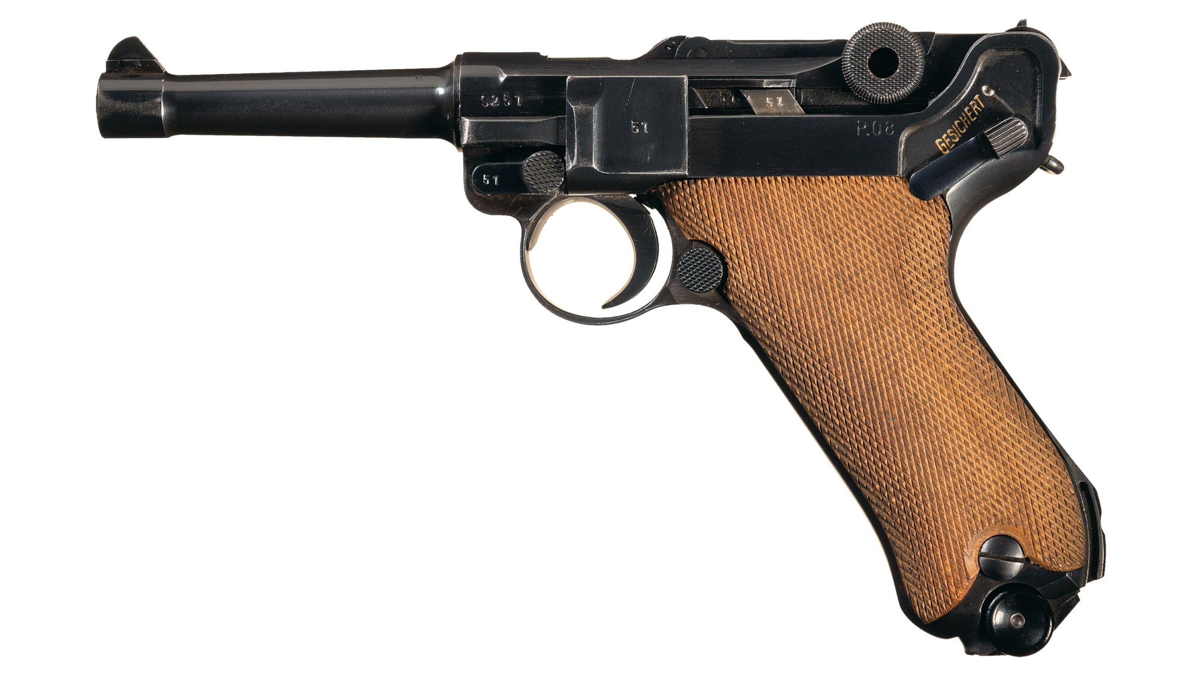 World War II Mauser "byf" Code P.08 Luger Pistol with Holster | Rock ...