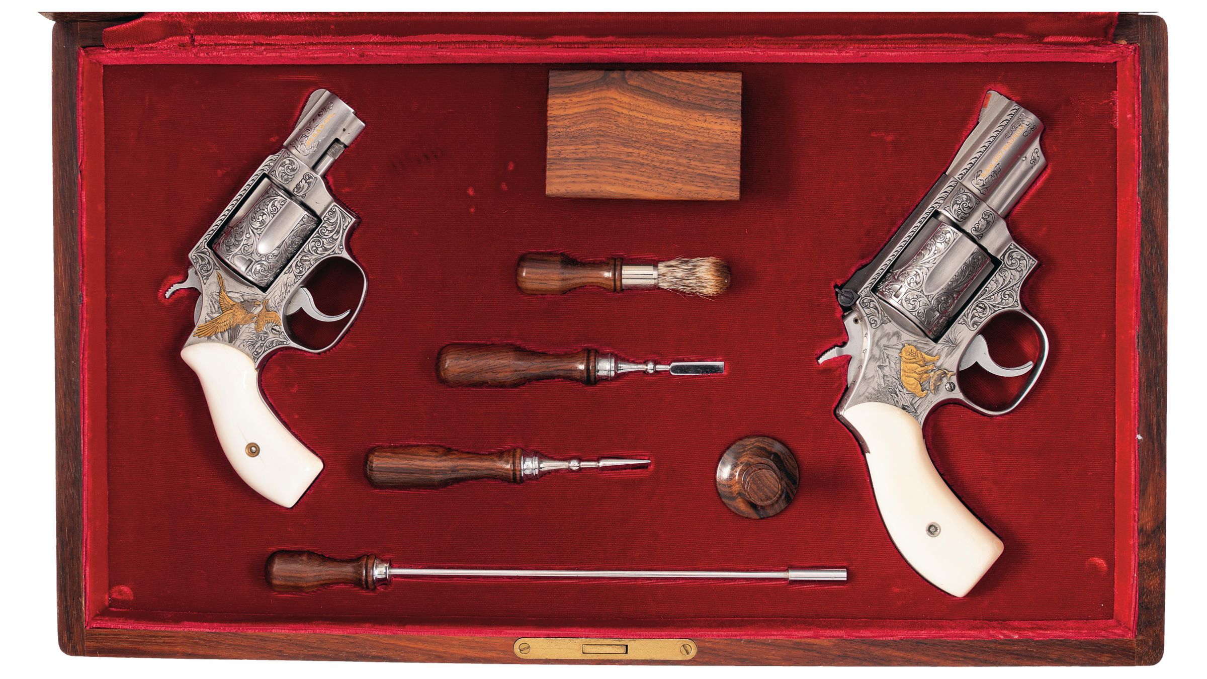 Cased Pair of Angelo Bee Engraved Smith & Wesson Revolvers | Rock ...