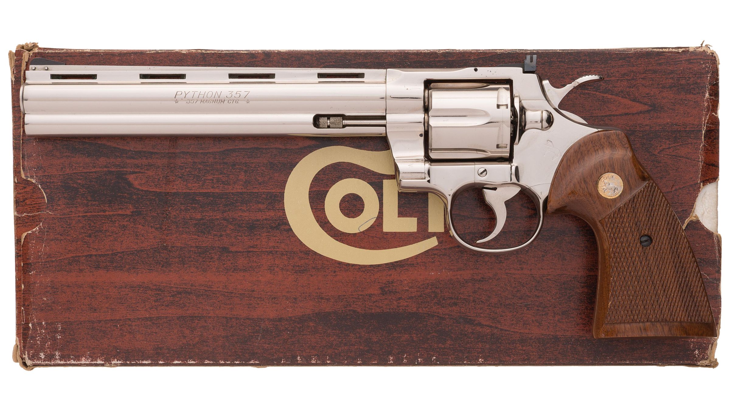 Desirable Nickel Colt Python Double Action Revolver with Box | Rock ...