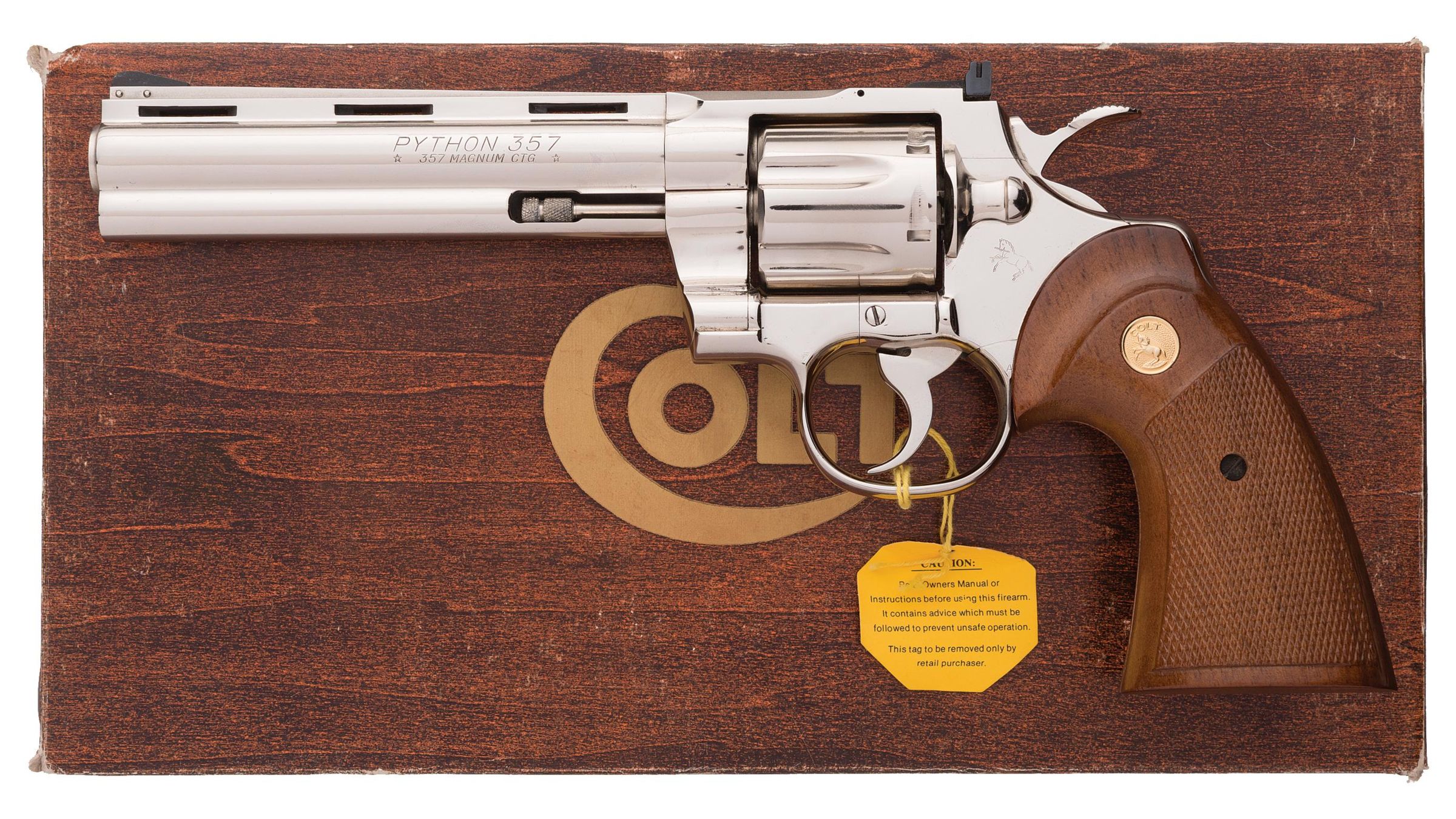 Desirable Nickel Colt Python Double Action Revolver with Box | Rock ...