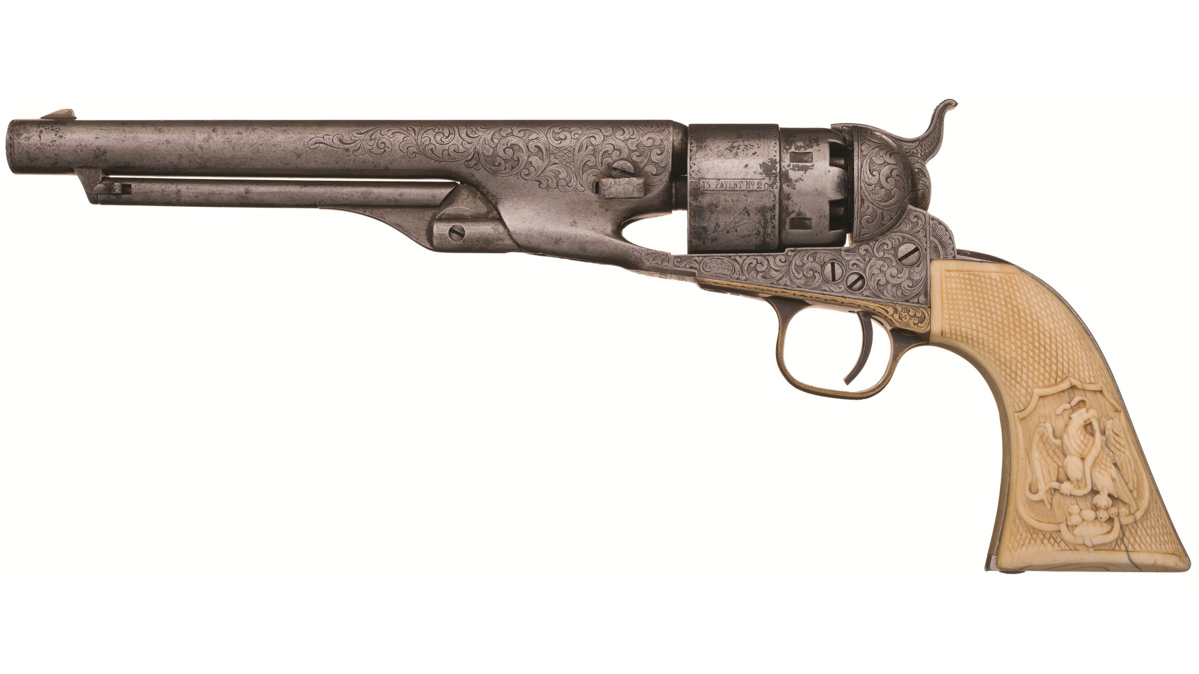 Engraved Colt Model 1860 Army Revolver with Mexican Eagle Grip | Rock ...