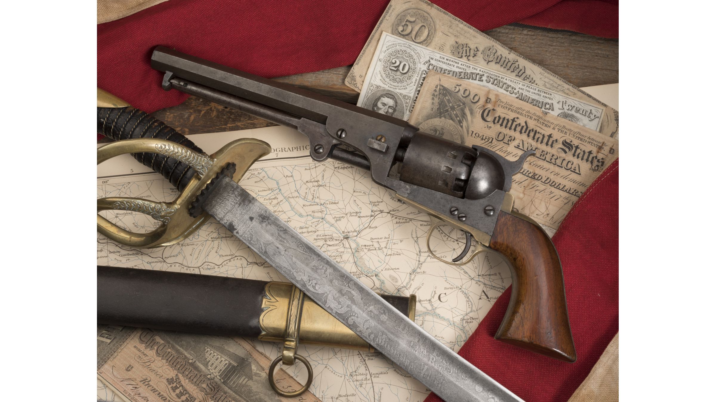 Confederate Civil War Augusta Machine Works 12 Stop Revolver | Rock ...