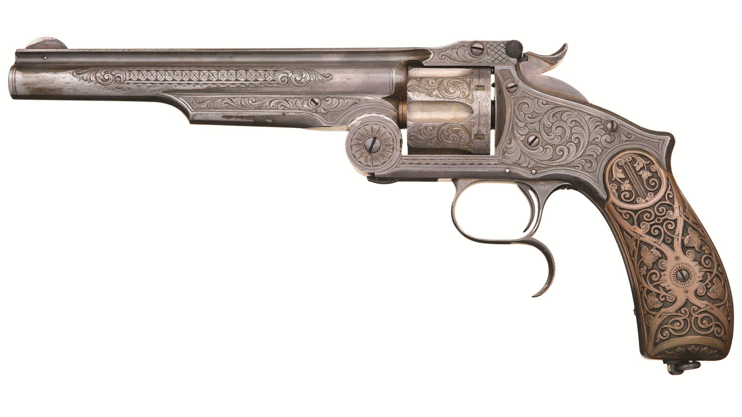 Silver-Plated Engraved Smith & Wesson 2nd Model Russian Revolver | Rock ...