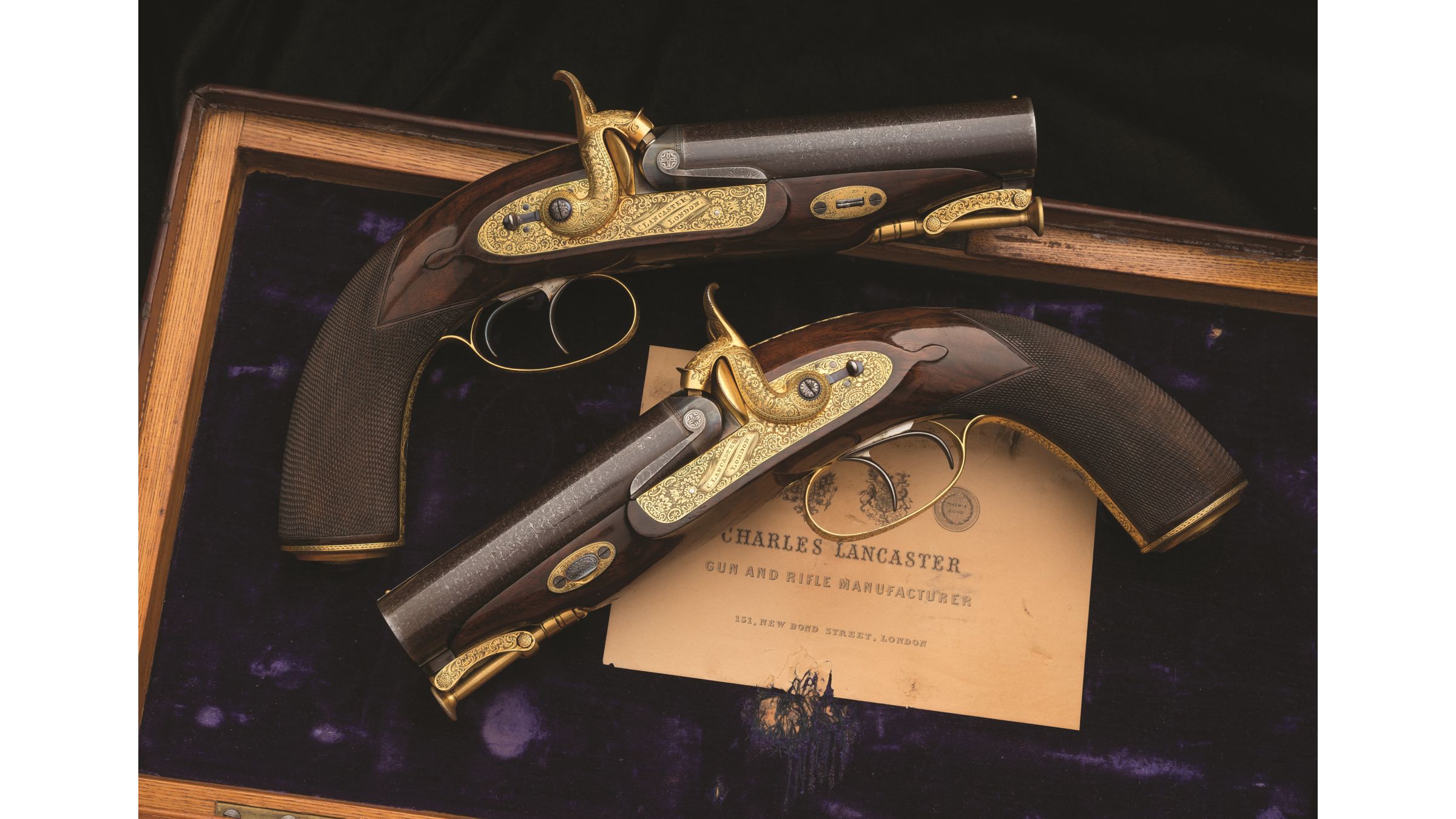 Cased Pair of Charles Lancaster Howdah Pistols | Rock Island Auction