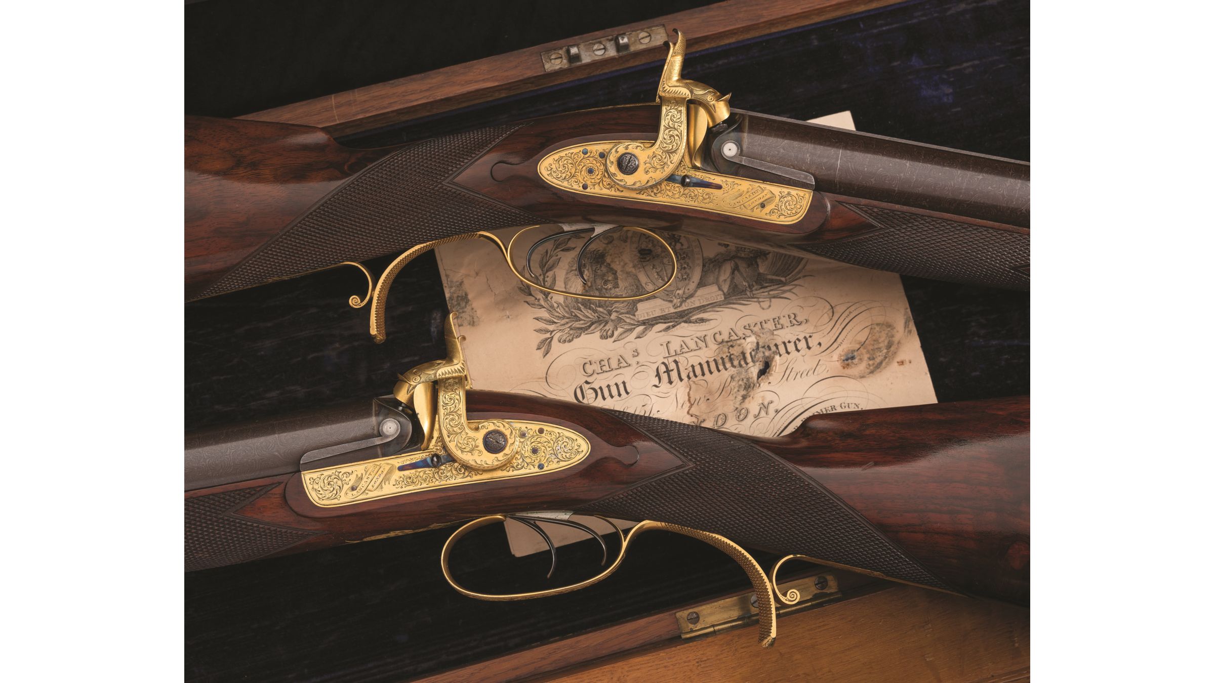 Pair of Charles Lancaster 8 Bore Double Barrel Percussion Rifles | Rock ...
