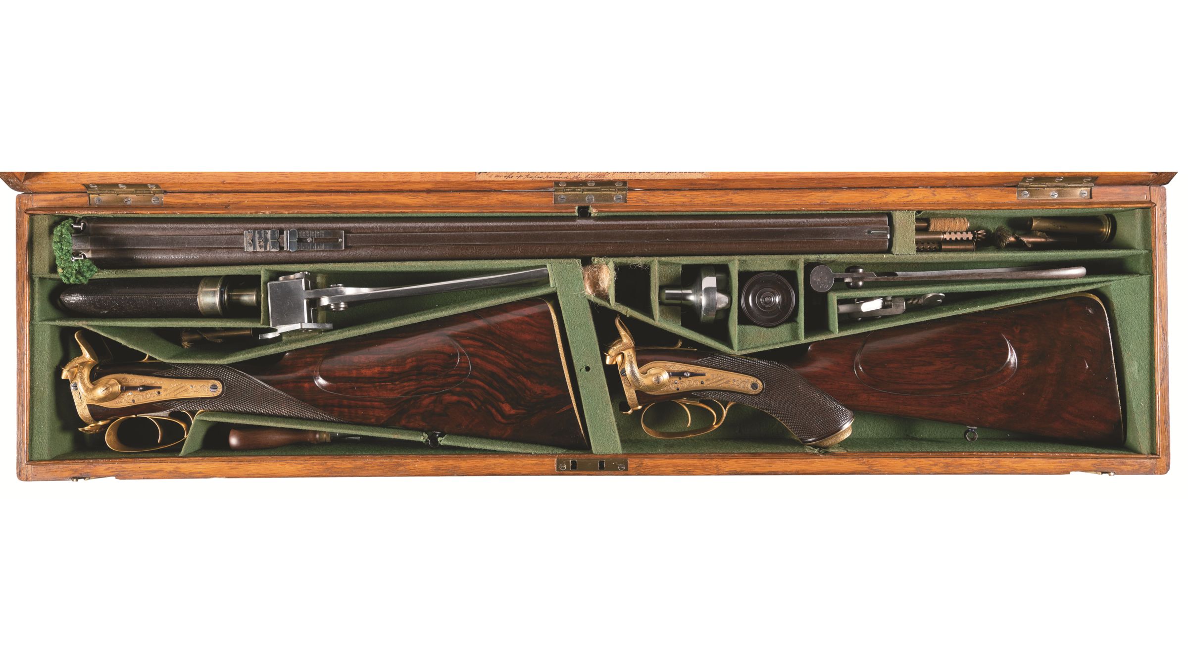 Charles Lancaster Four Barrel Percussion Rifle with Two Actions | Rock ...