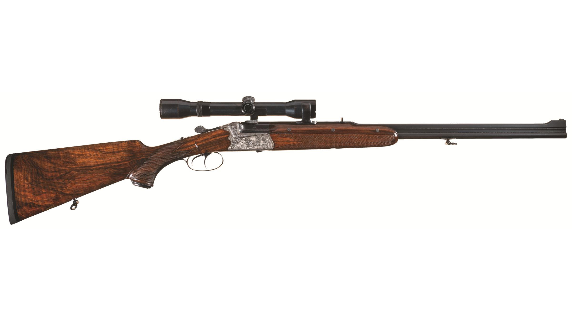Engraved Josef Hambrusch Over/Under Double Rifle with Scope | Rock ...