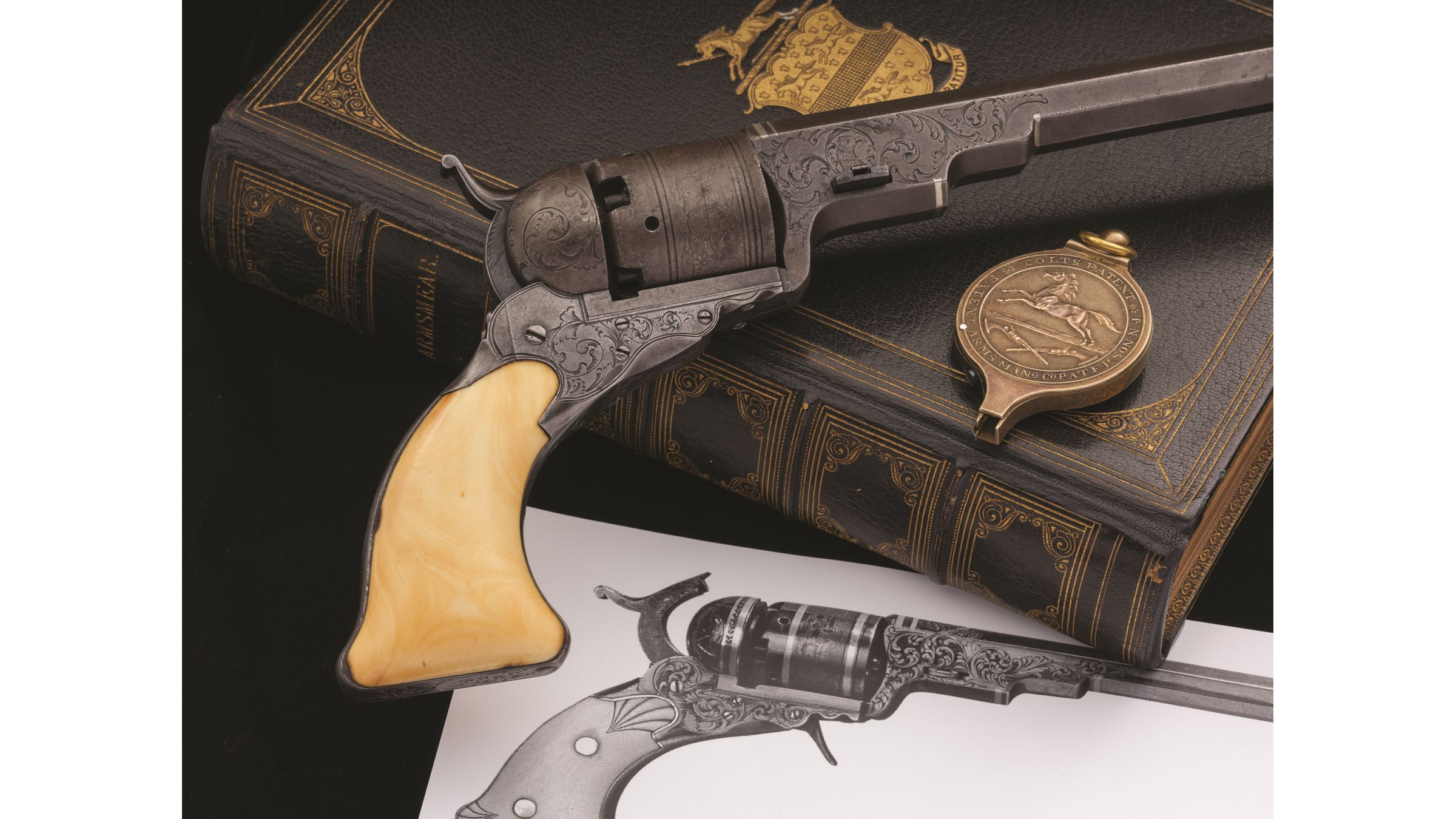 Factory Engraved Silver Banded Colt No 5 Texas Paterson Revolver | Rock ...