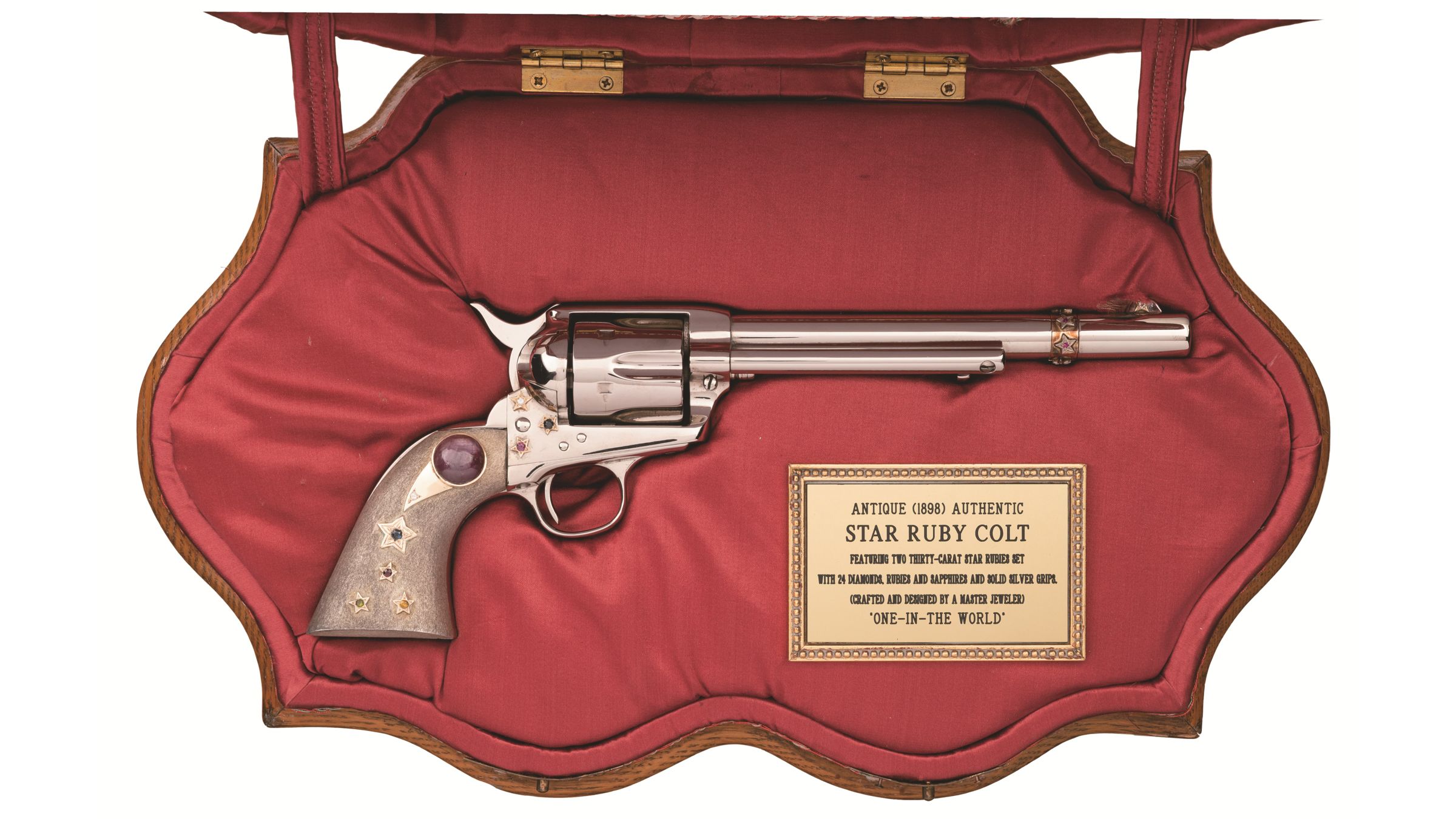 Star Ruby Jewel Inlaid Colt Single Action Army Revolver | Rock Island ...