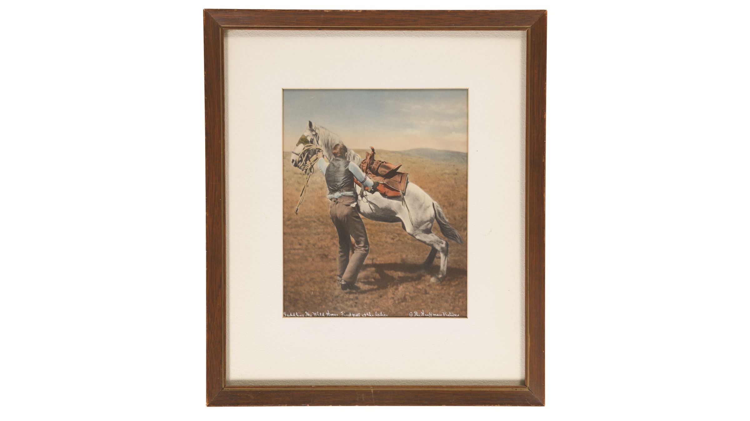 Framed Colorized Print of Saddling the Wild Horse by LA Huffman | Rock ...