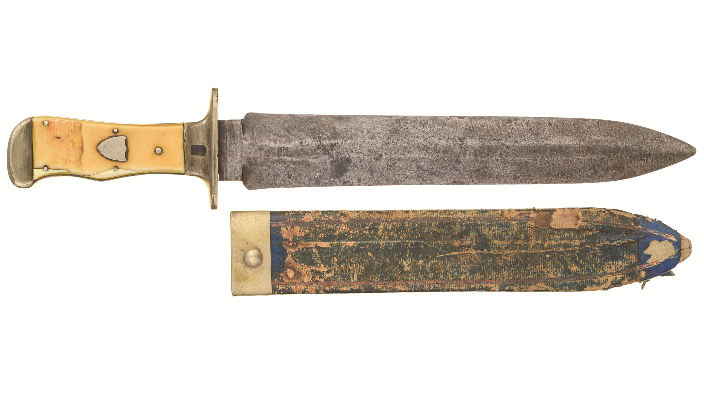 Large Edward Barnes Spearpoint Hunting Knife with Sheath | Rock Island ...