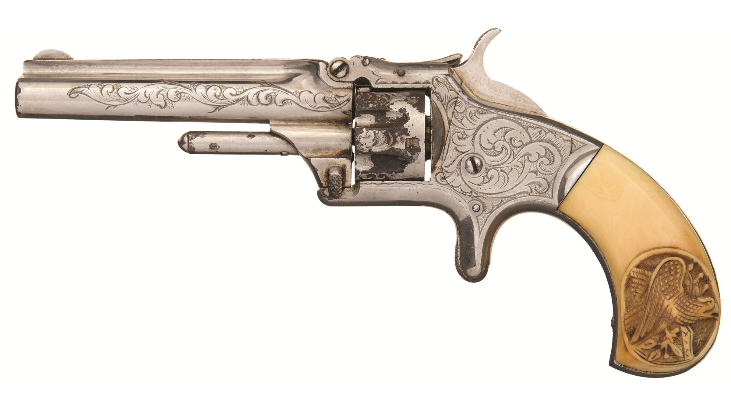 Engraved Smith & Wesson No 1 3rd Issue Revolver with Carved Grip | Rock ...