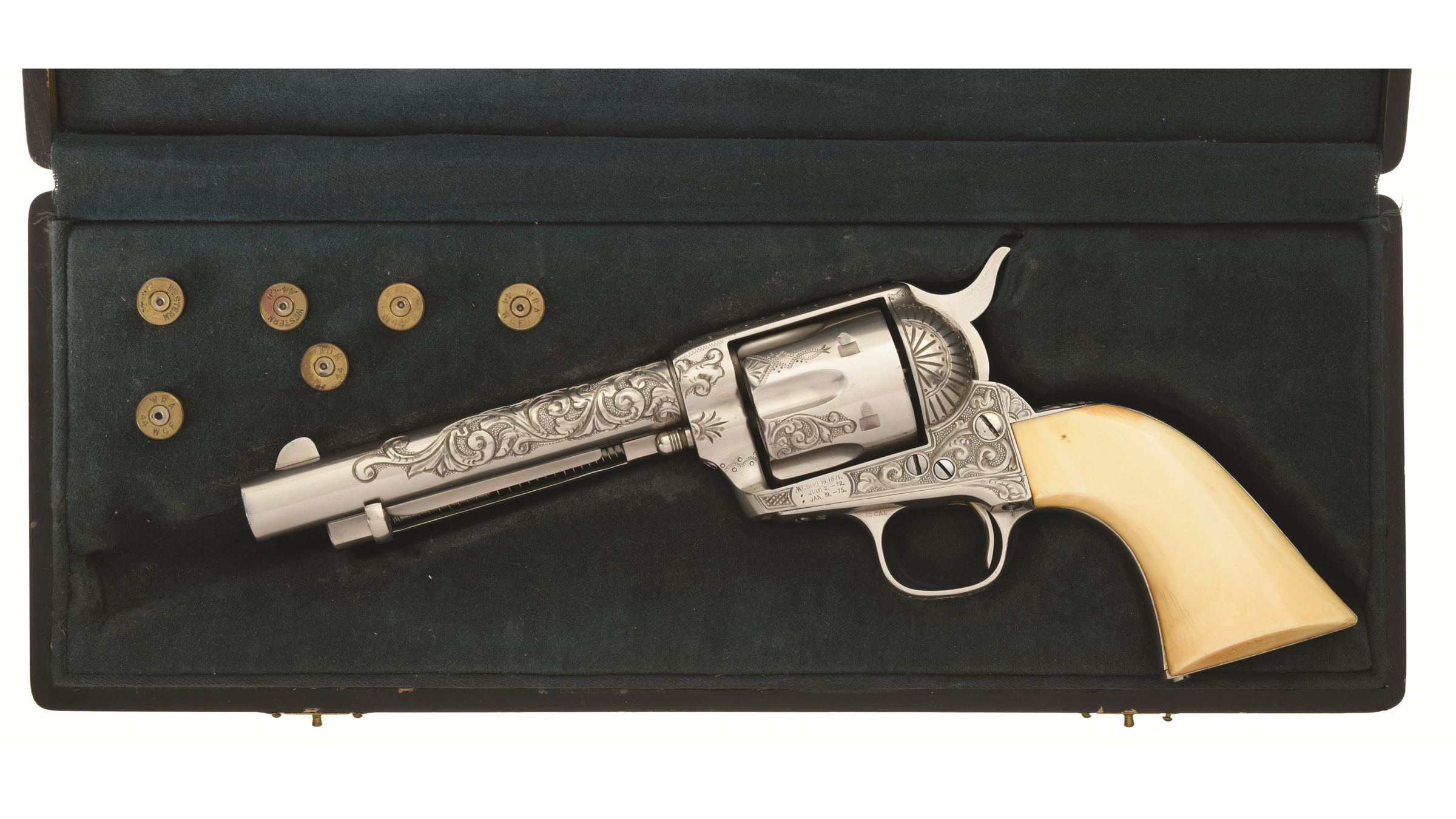 Engraved Black Powder Colt Single Action Army Revolver with Case | Rock ...
