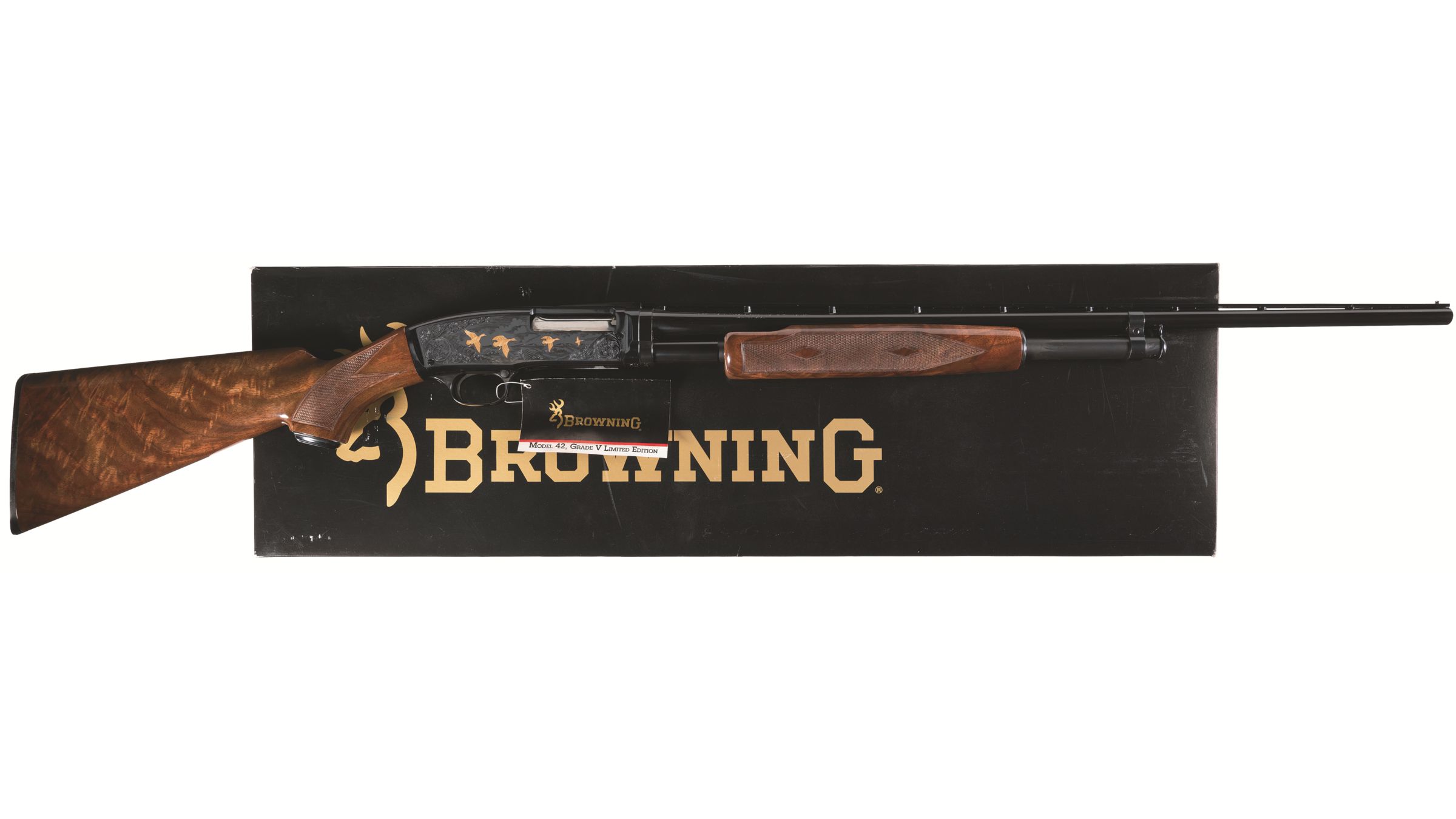 Factory Engraved Browning Model 42 Grade V Slide Action Shotgun | Rock ...